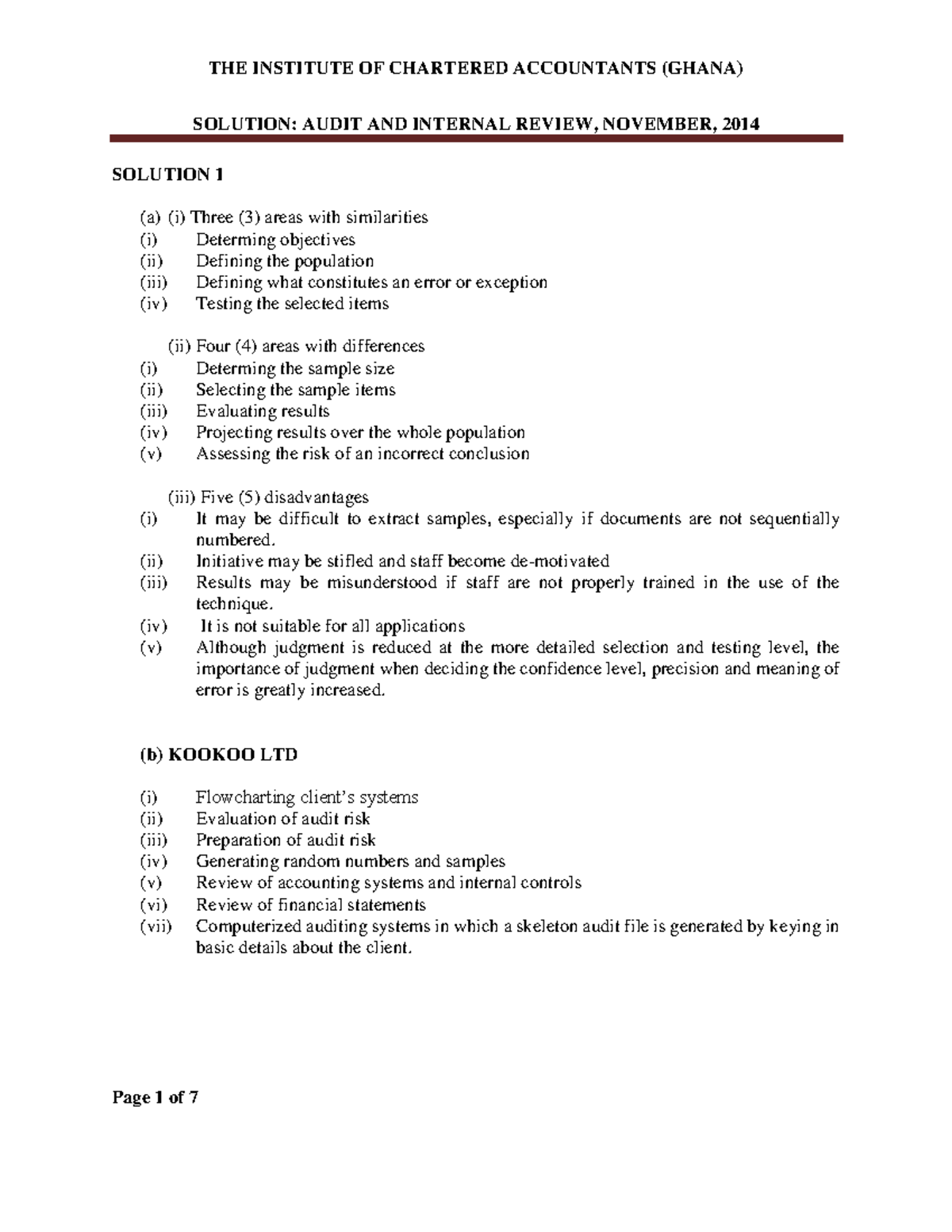 Audit and Internal Review.pdf - SOLUTION: AUDIT AND INTERNAL REVIEW ...