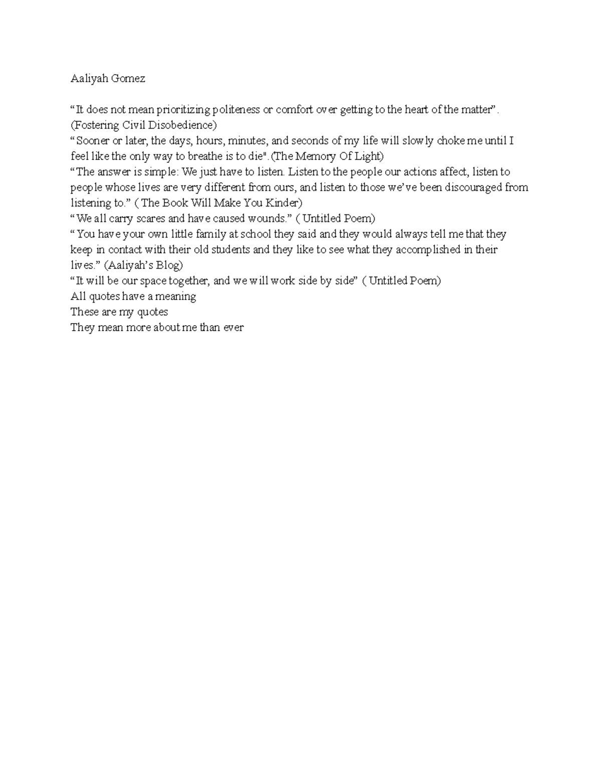Gomez A, Golden Lines Found Poem - Aaliyah Gomez “It does not mean ...