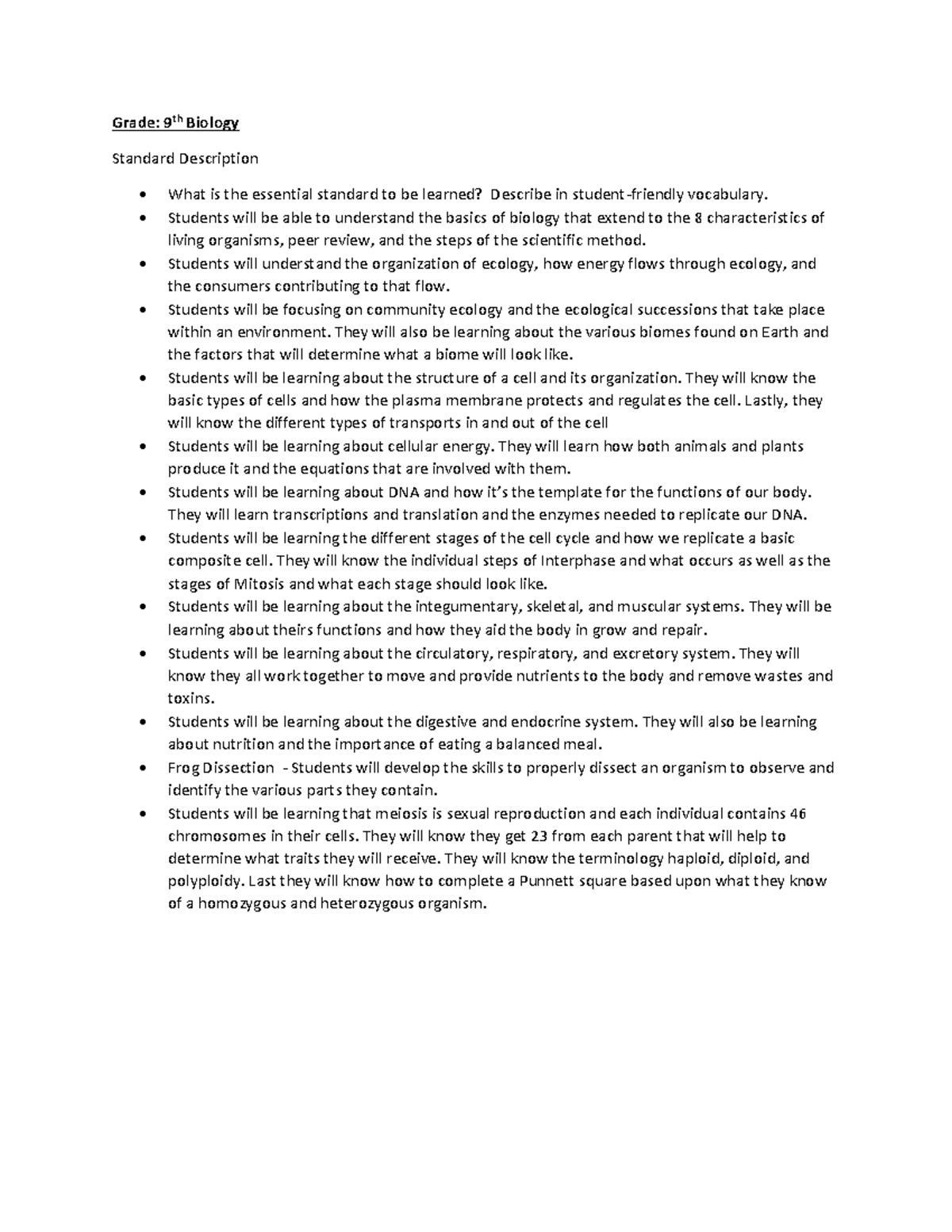 Biology-9th-grade - This is the best study guide ever. - Grade: 9th ...