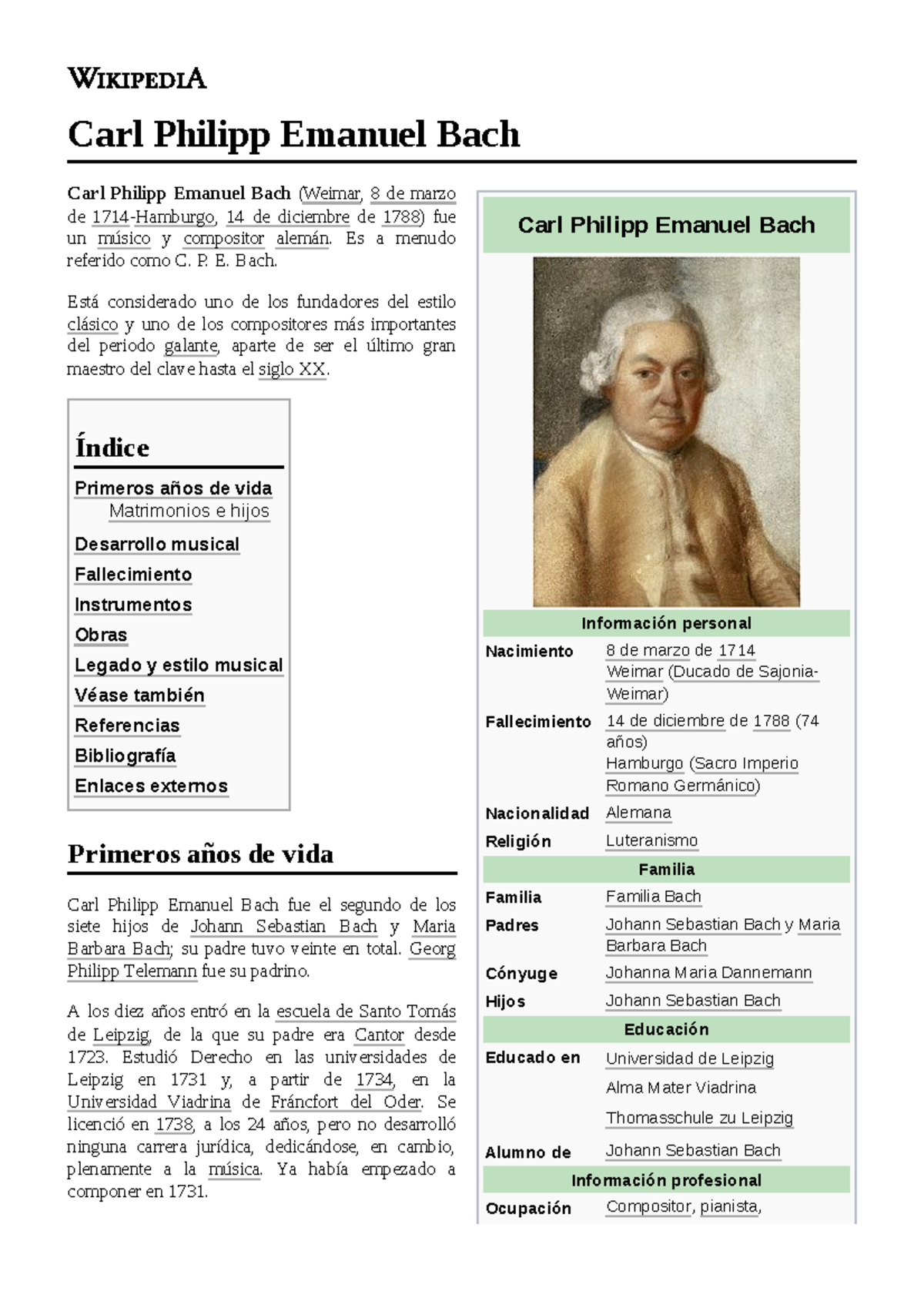 Carl Philipp Emanuel Bach - Es a menudo referido como C. P. E. Bach. Está considerado uno de los ...
