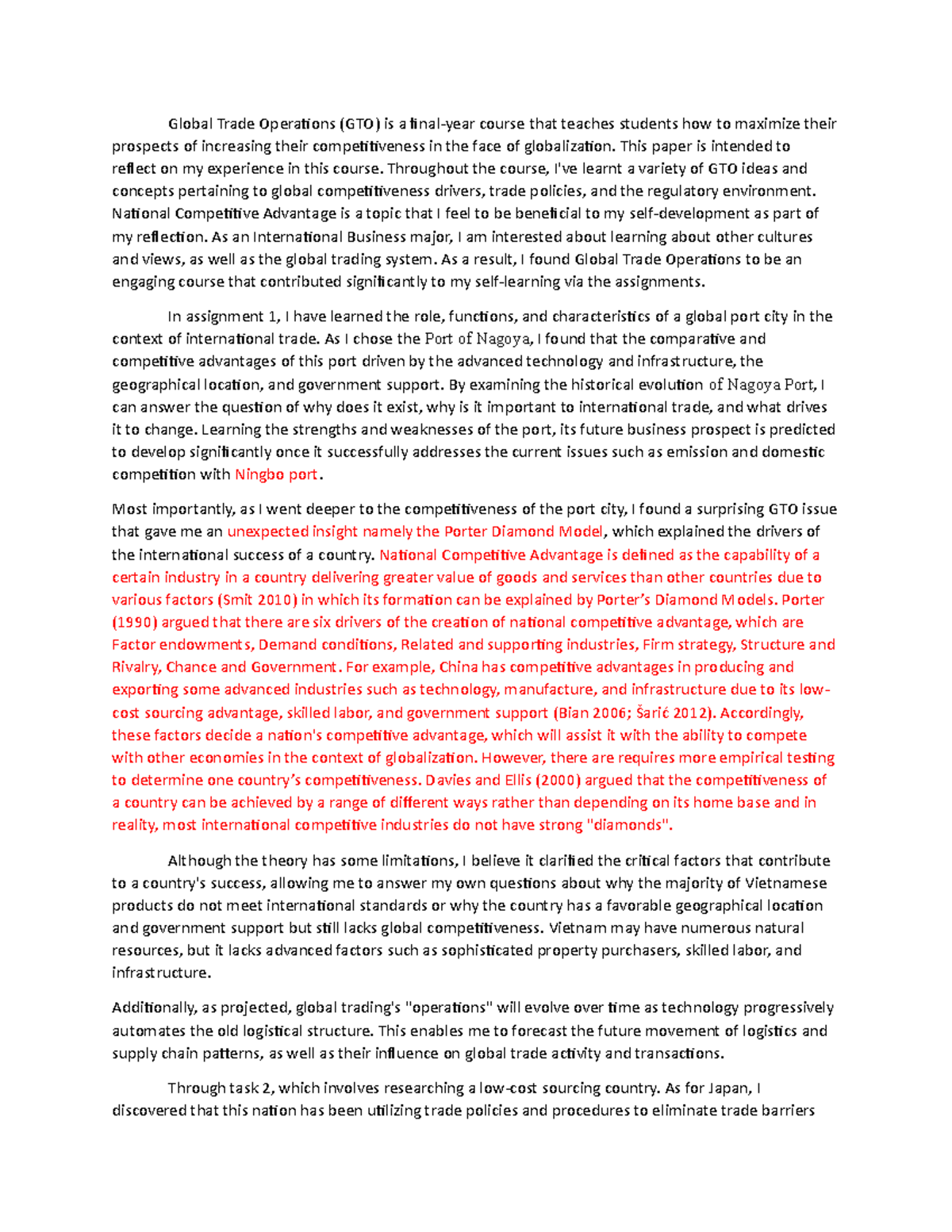 Global Trade Operations A3 - Global Trade Operations (GTO) is a final ...