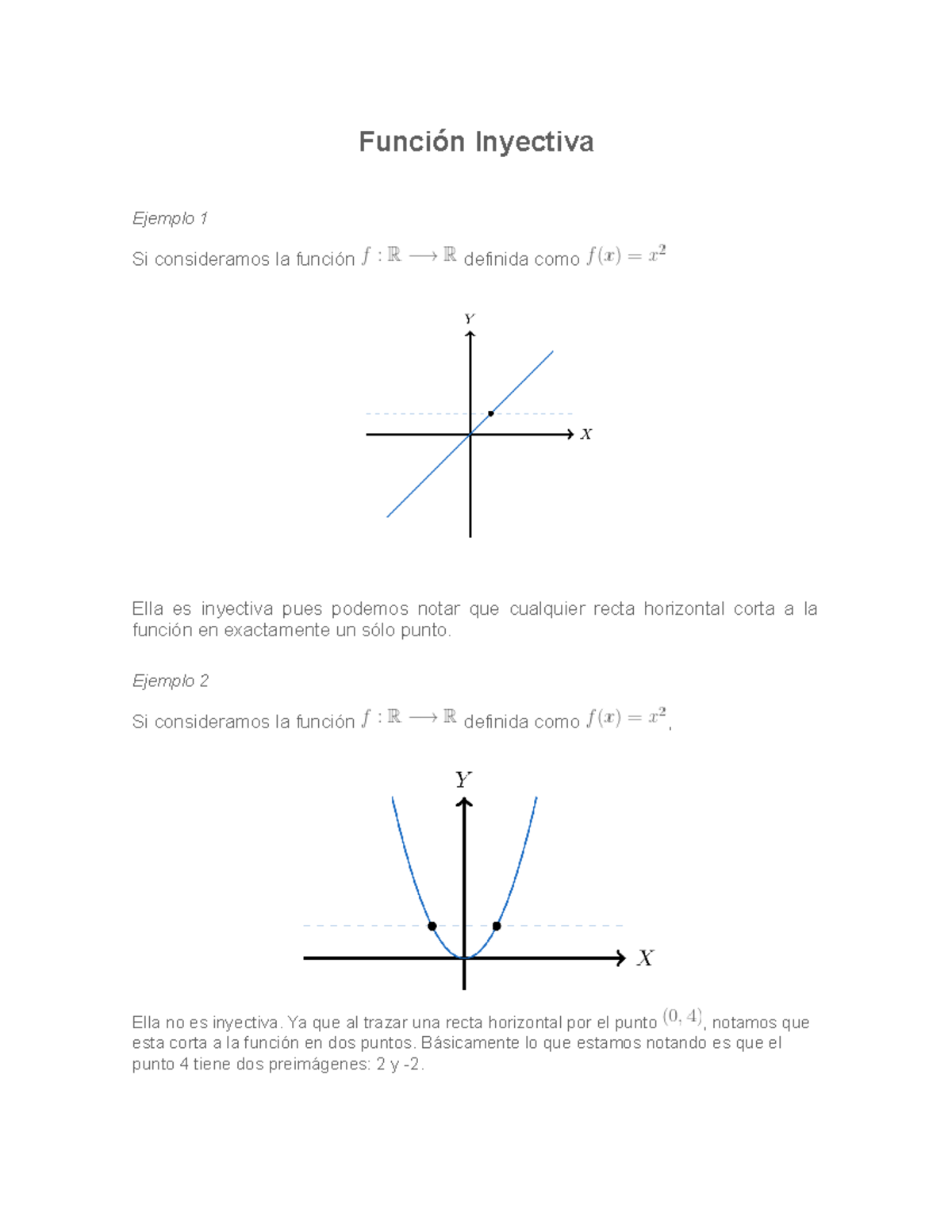 Función Inyectiva - Función Inyectiva Ejemplo 1 Si consideramos la ...
