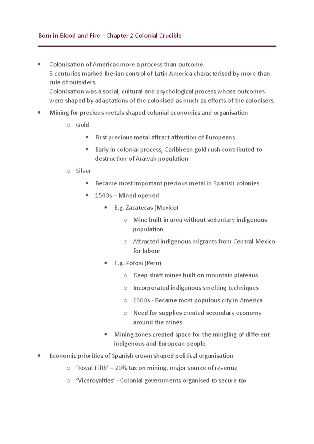 Born in Blood and Fire - Chapter 2 (Colonial Crucible) Reading Notes ...
