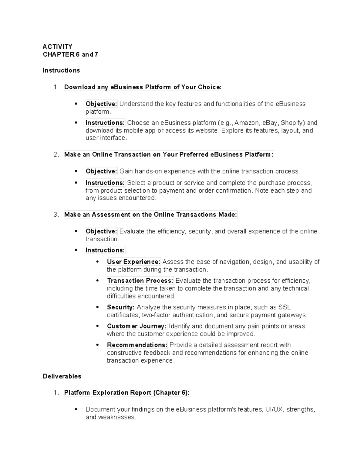 ELEC Chapter 6 and 7 Activity - ACTIVITY CHAPTER 6 and 7 Instructions 1 ...