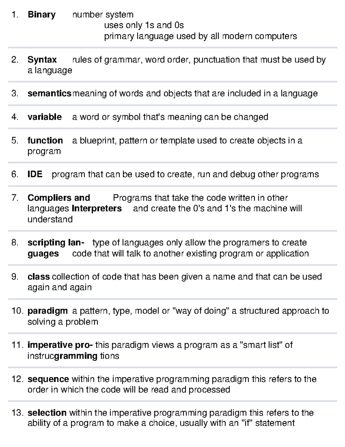 Computer science notes - Binary number system uses only 1s and 0s ...