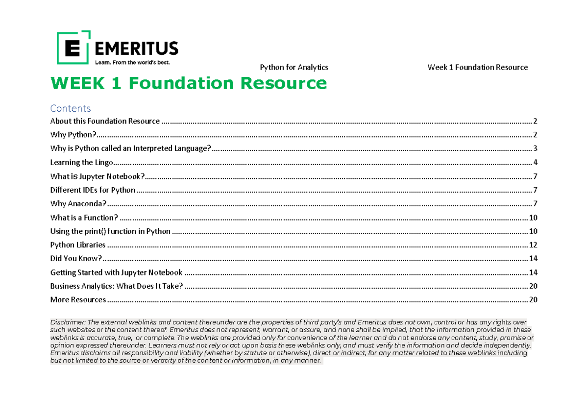 NUS PYAN Week 1 Foundation Resource - WEEK 1 Foundation Resource Contents About this Foundation ...