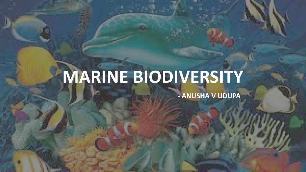Marine Biodiversity - Notes for zoology 3rd sem zoology - MARINE ...