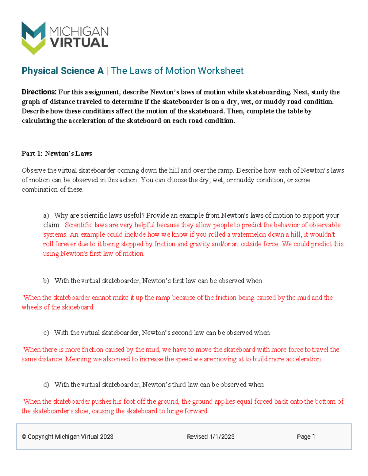 1.04 The Laws of Motion - Physical Science A | The Laws of Motion ...