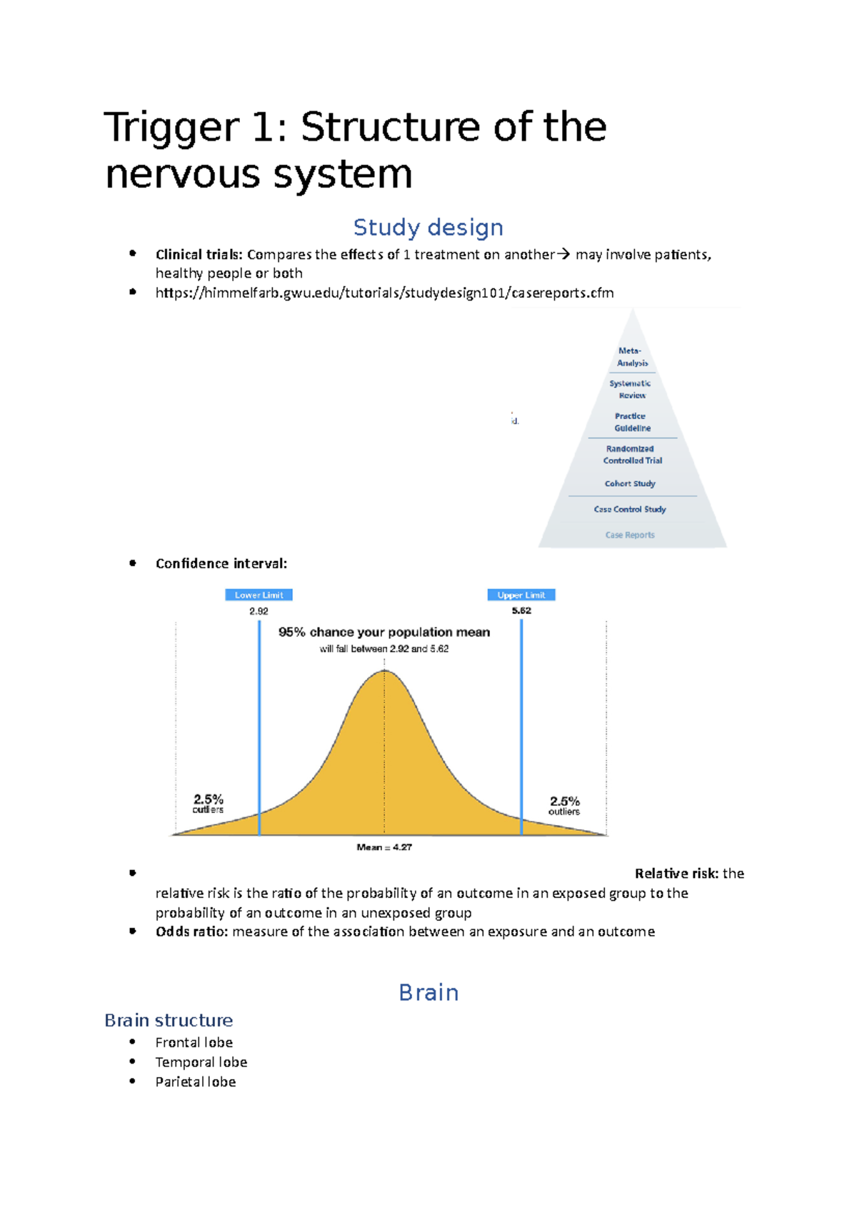 Nervous system - notes - Trigger 1: Structure of the nervous system ...