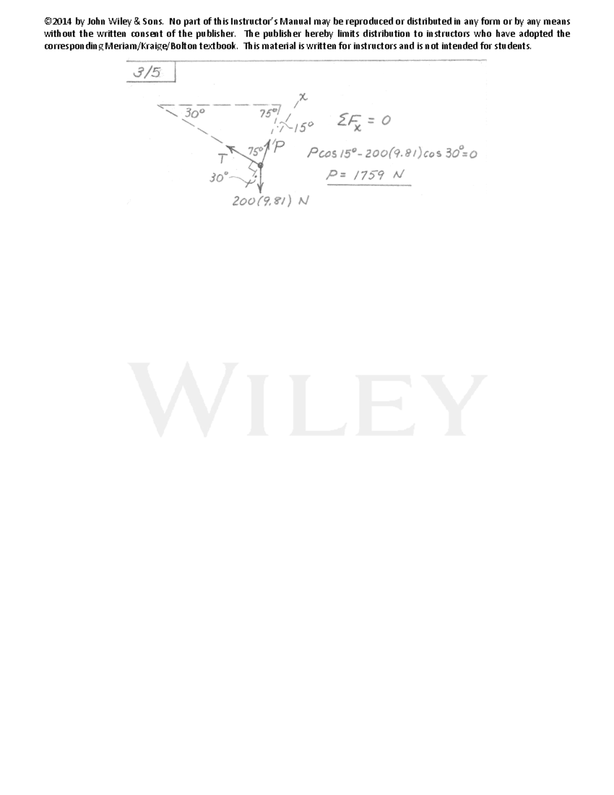3 - 5 - solution - Statics - ©2014 by John Wiley & Sons. No part of ...