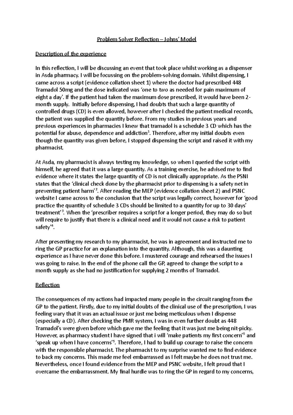 Problem Solver Reflection - I will be focussing on the problem-solving ...