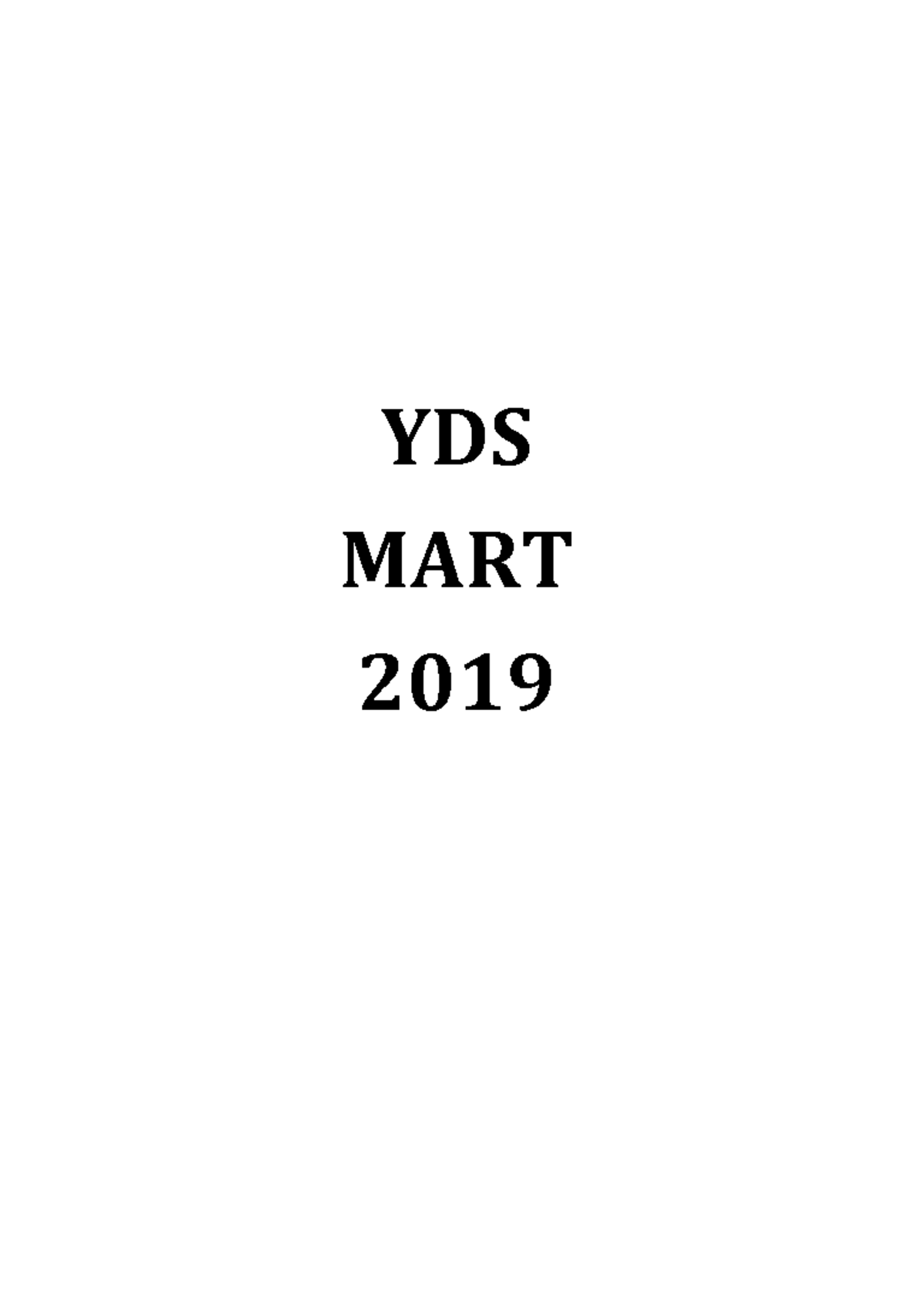 YDS MART 2019-135750 - YDS MART 2019-135750 - yds 2019 sınav - YDS MART ...