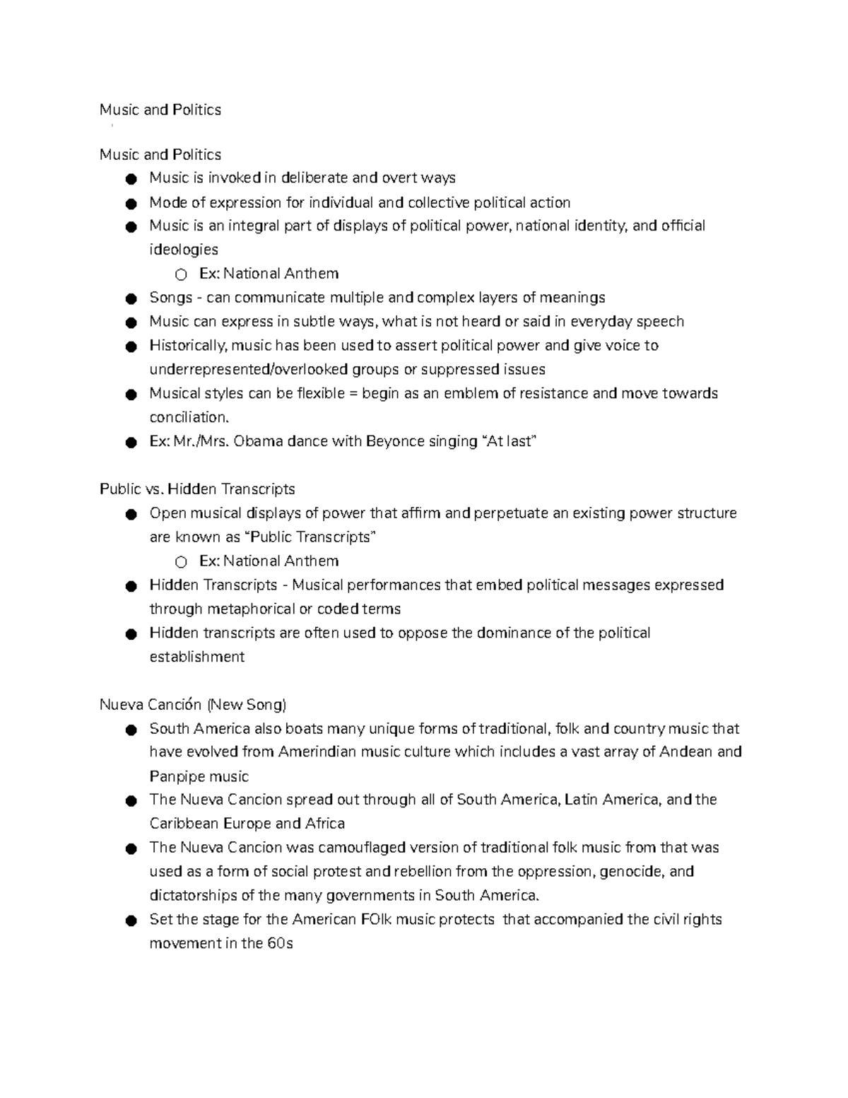 Music and Politics - Music and Politics Music and Politics Music is ...