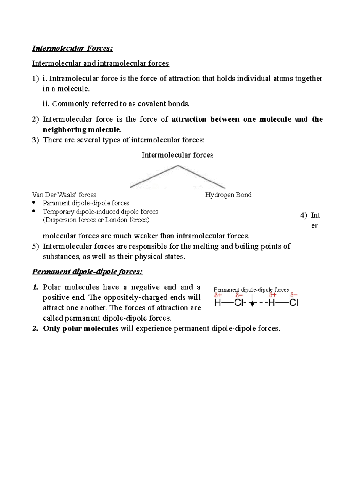 Chemical Bonding PART 2 - Intermolecular Forces: Intermolecular and ...