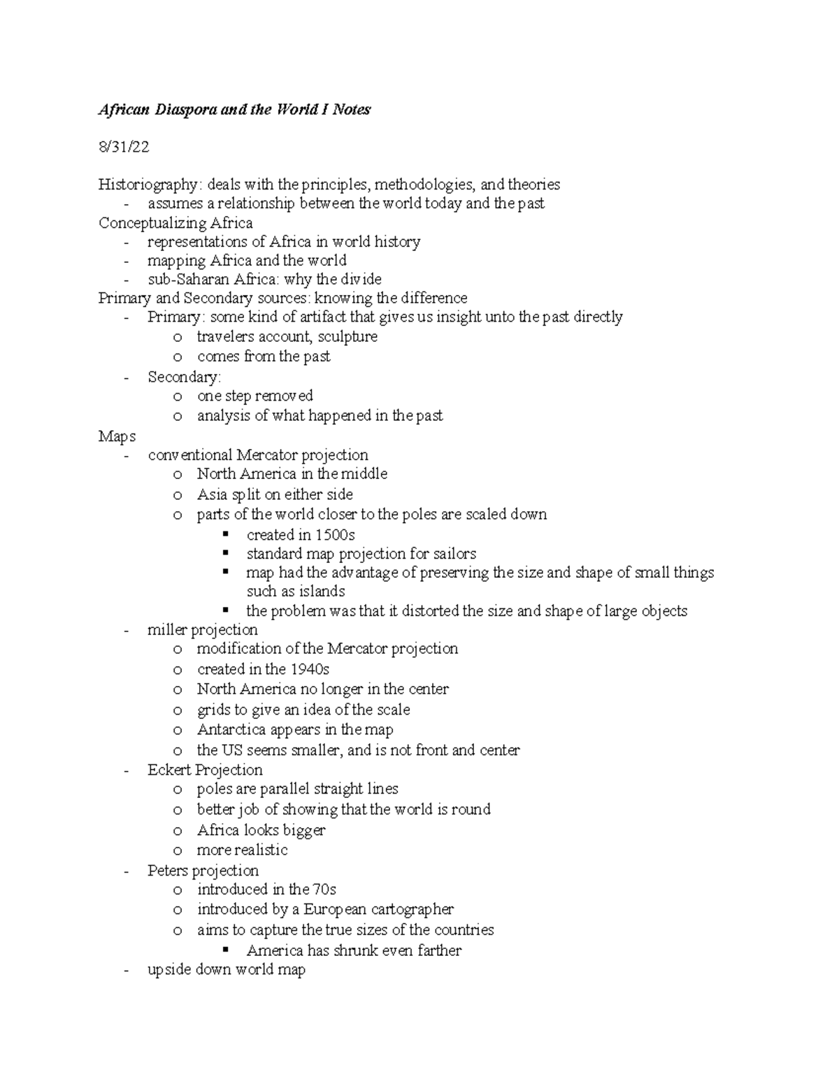 African diaspora & the world - African Diaspora and the World I Notes 8 ...