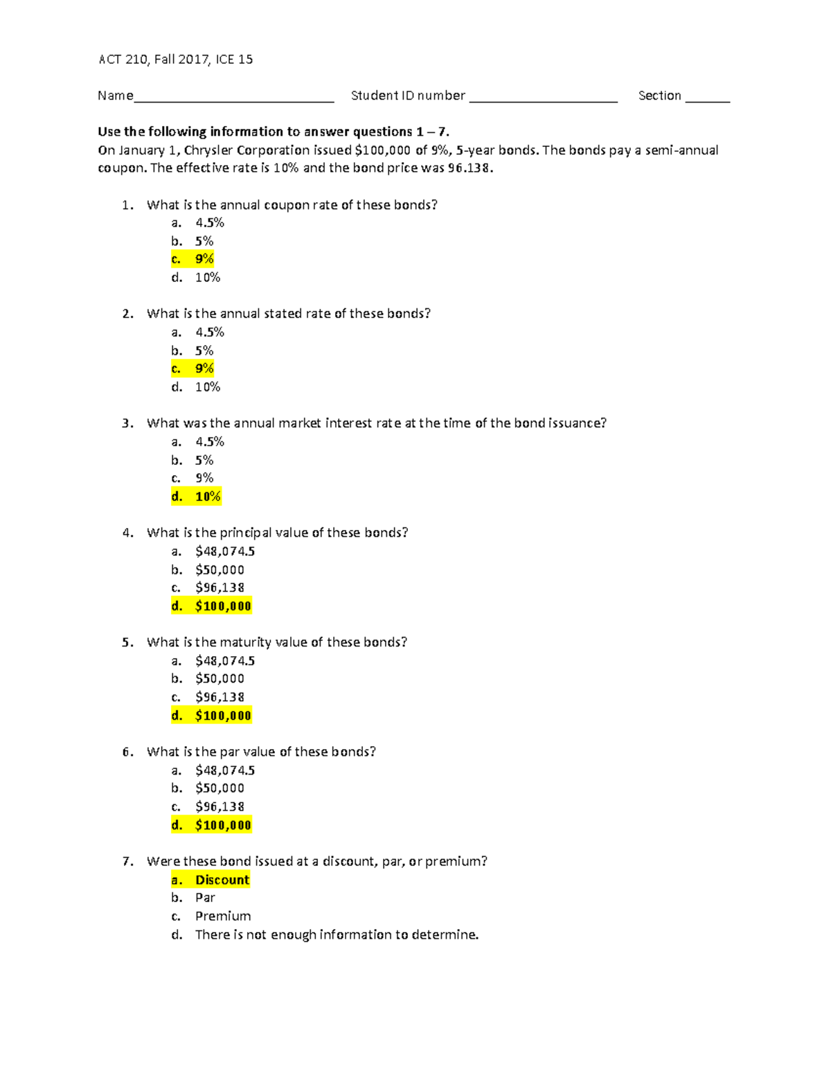 ICE 15 Solution - practice questions given every class with answers ...