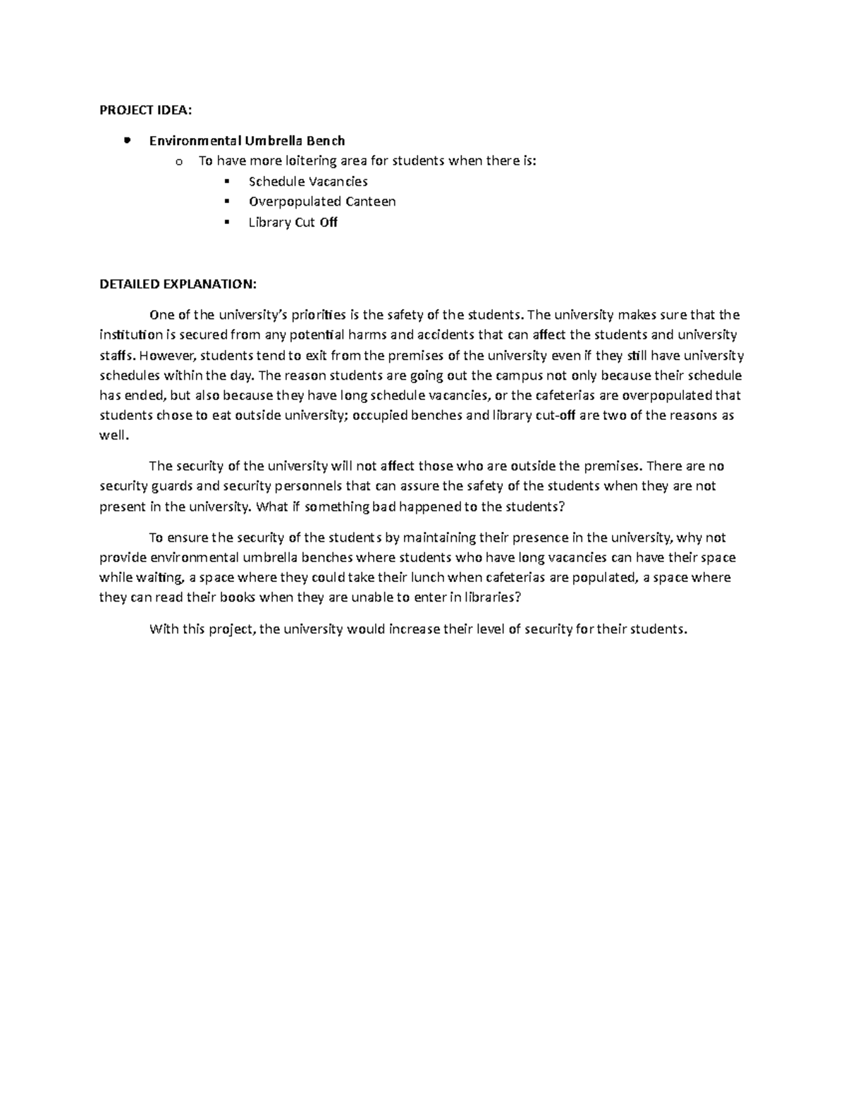 Project IDEA for project management - PROJECT IDEA: Environmental ...