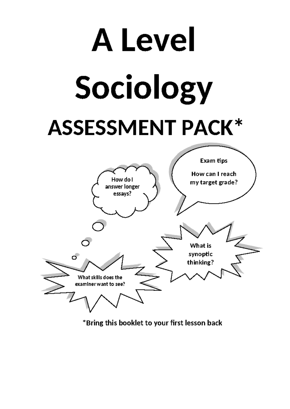 Sociology - .. (4 marks) ####### Outline three... (6 marks ...