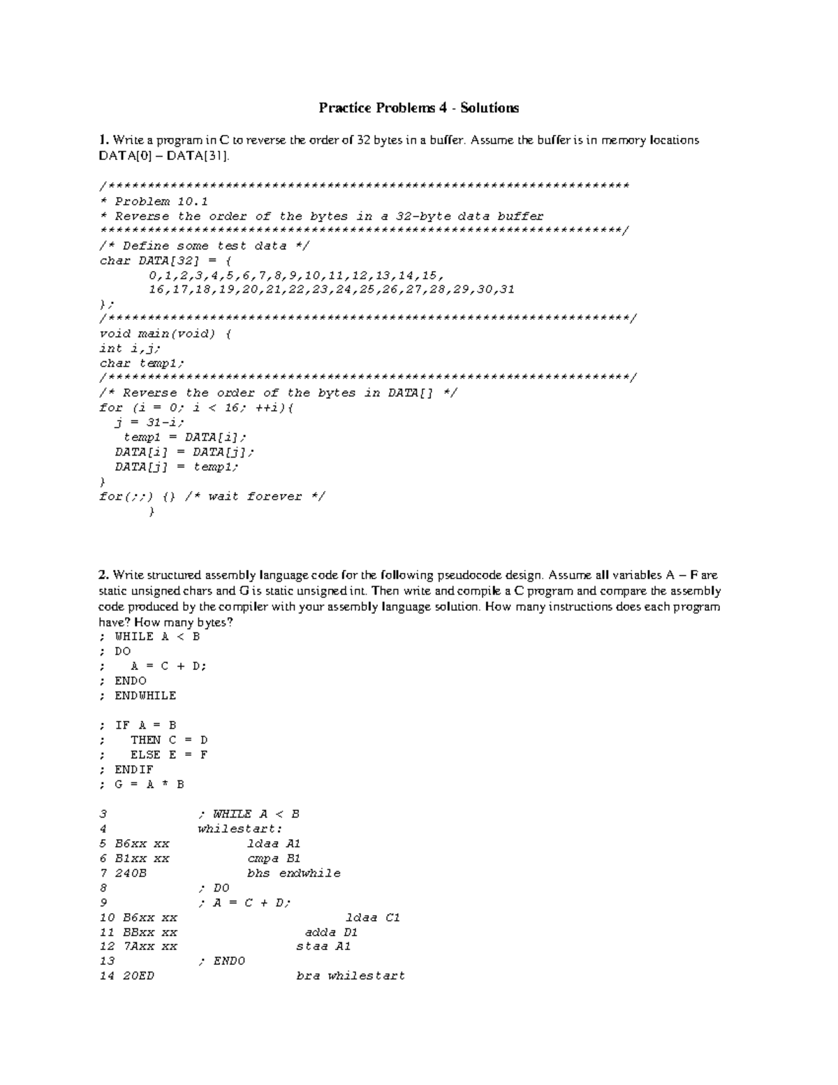 Practice Problems 4- Solutions - Practice Problems 4 - Solutions 1 ...
