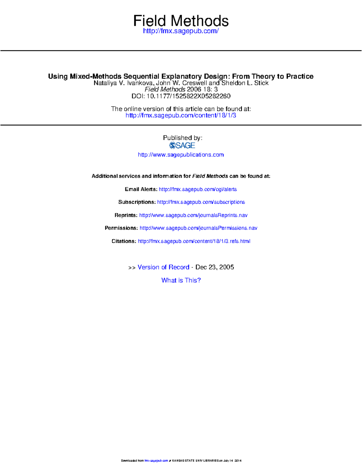 Using Mixed-Methods Sequential Explanatory Design From Theory to ...