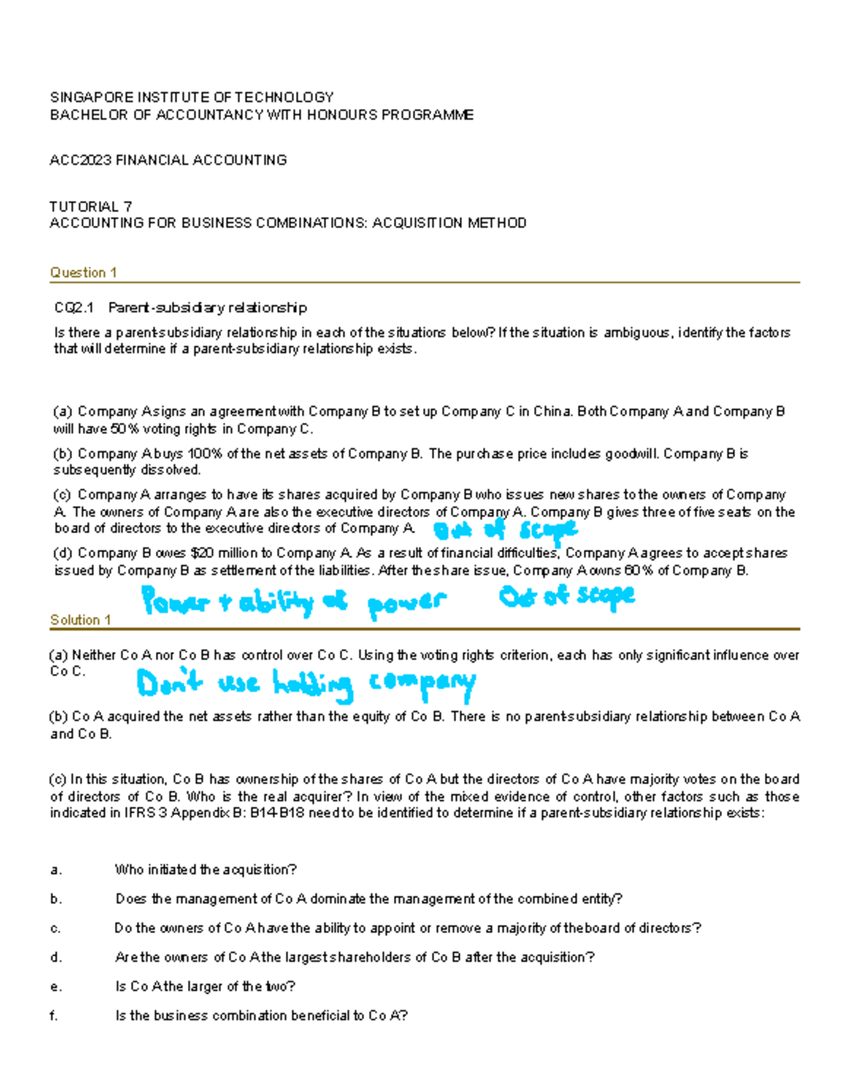 Tutorial 7 Acquisition method - SINGAPORE INSTITUTE OF TECHNOLOGY ...
