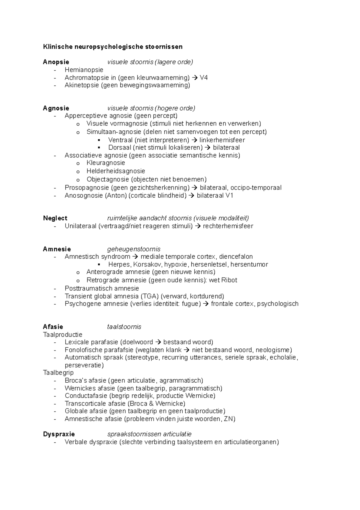 Stoornissen klinische neuro - Klinische neuropsychologische stoornissen ...