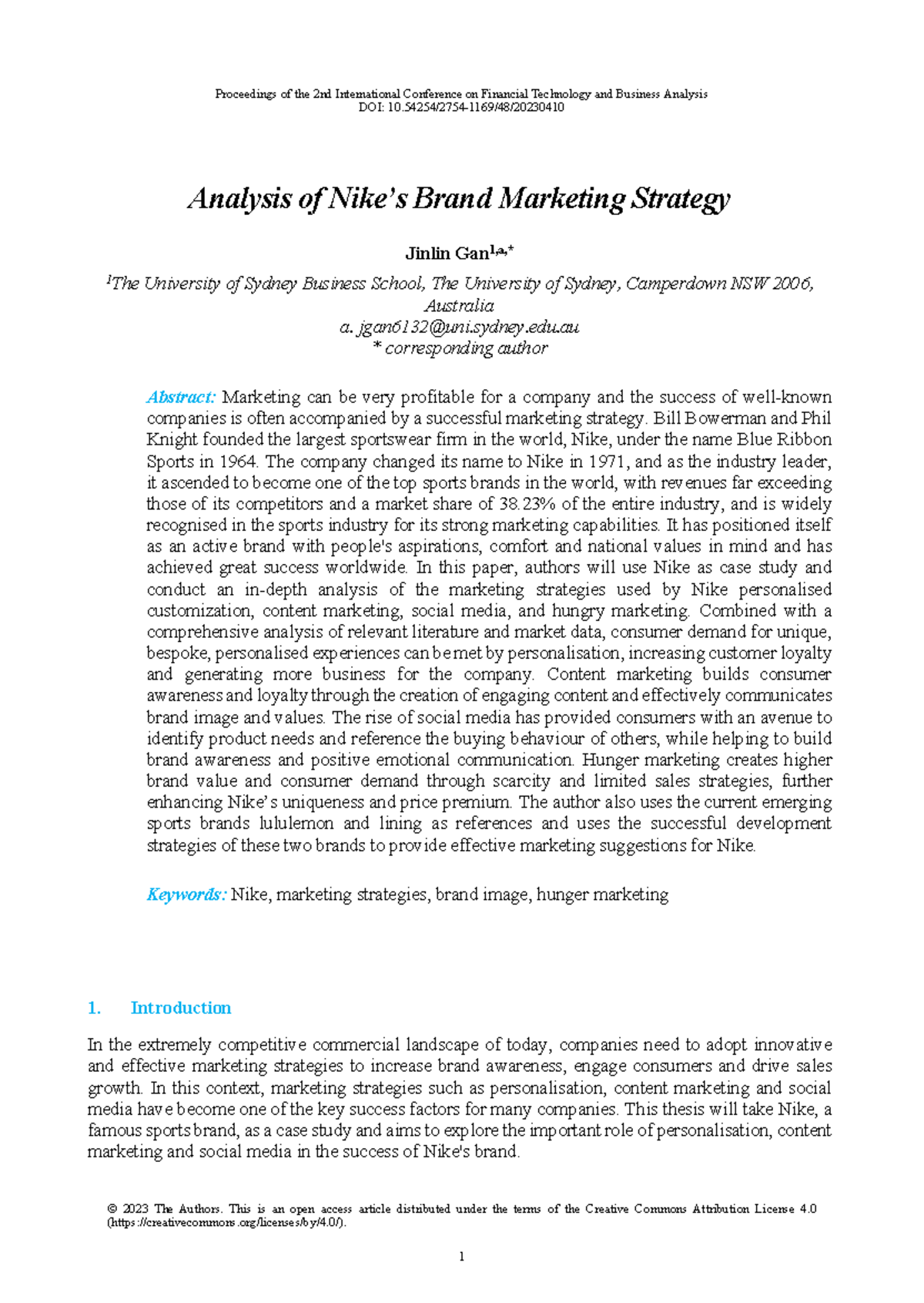 Analysis of Nikes Brand Marketing Strategy - Analysis of Nike’s Brand ...