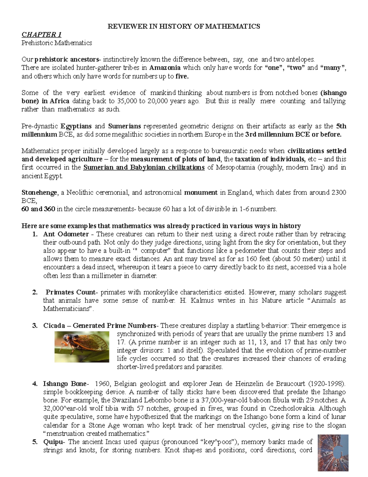 Reviewer IN History OF Mathematics - REVIEWER IN HISTORY OF MATHEMATICS ...