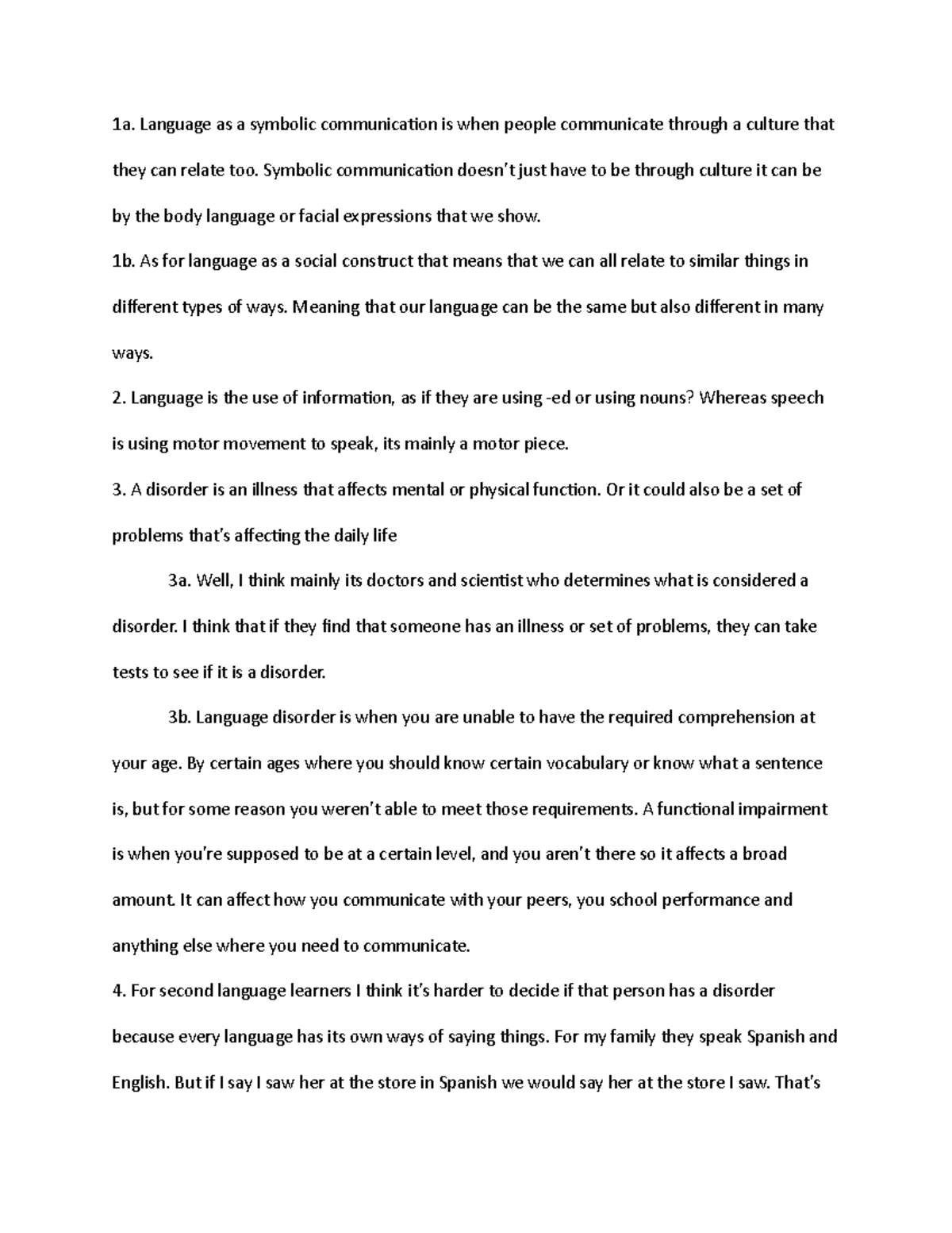 125 language #1 - 1a. Language as a symbolic communication is when ...