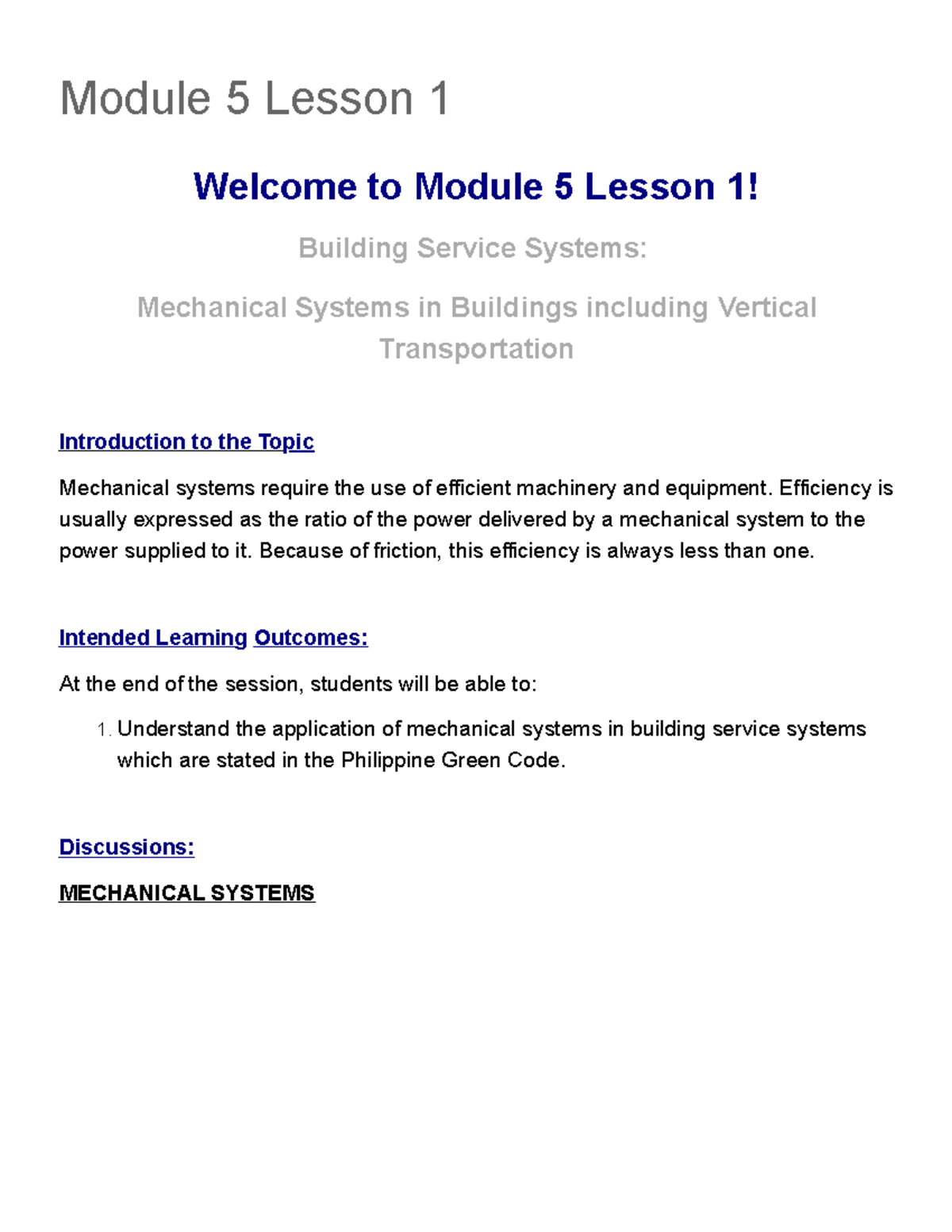Module 5 Lesson 1 CE 104 - Building Systems Design-converted - Module 5 ...