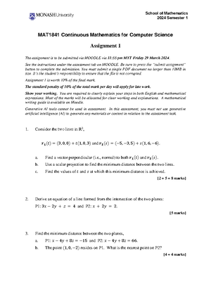 [FIT1043-Sem1, 2024] Assignment 1 (10%) -Marking Rubric - FIT1043 ...