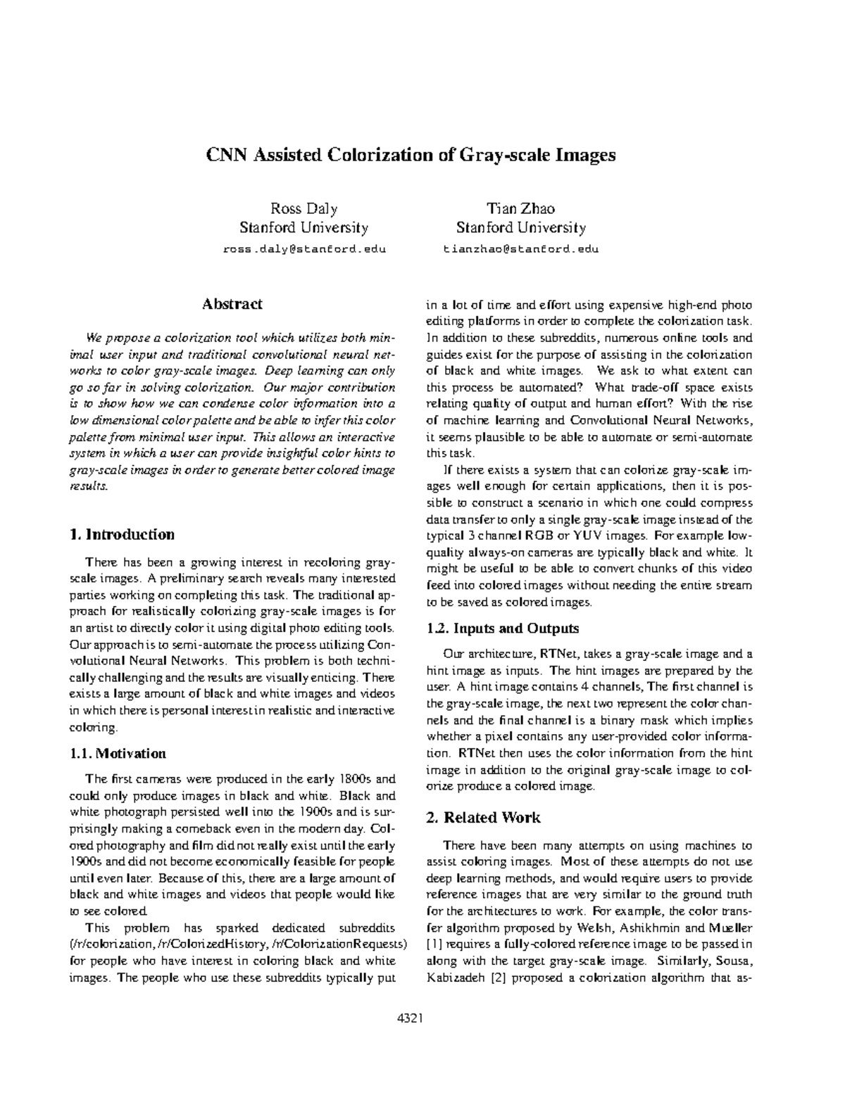 Cnn assisted colorization of gray-scale images - CNN Assisted ...