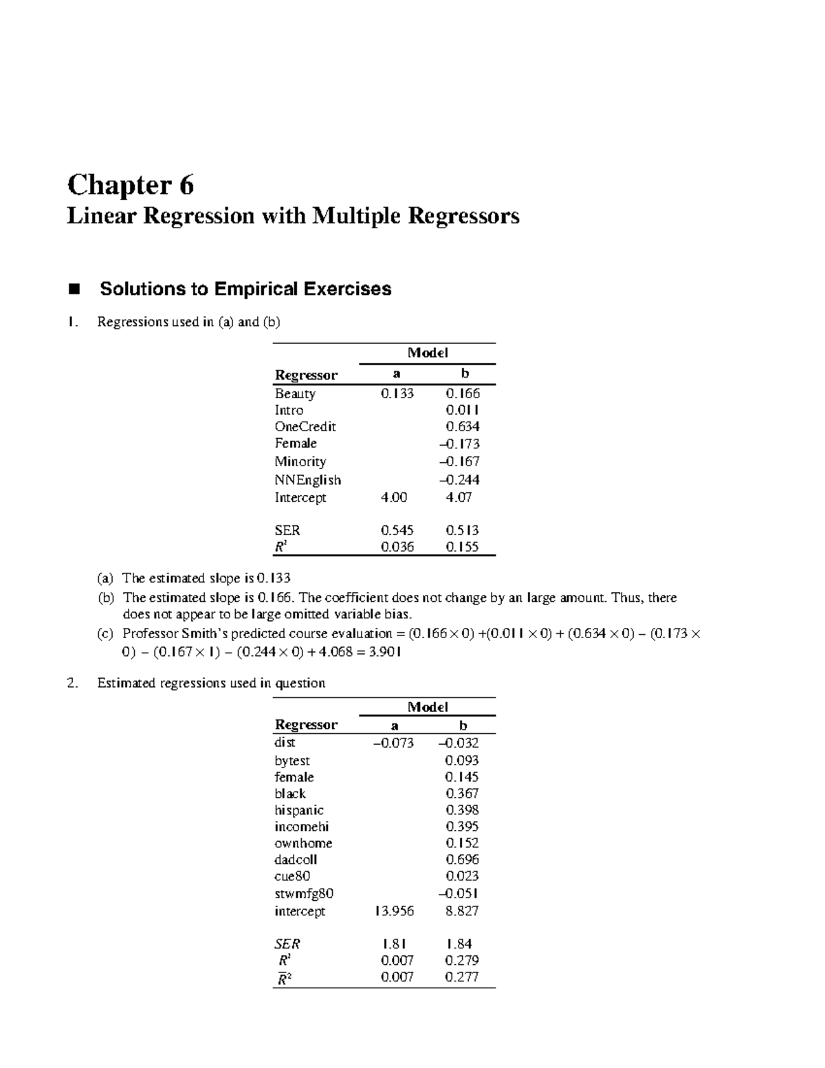SW 2e EE ch06 - Econometrics by SW - Chapter 6 Linear Regression with ...
