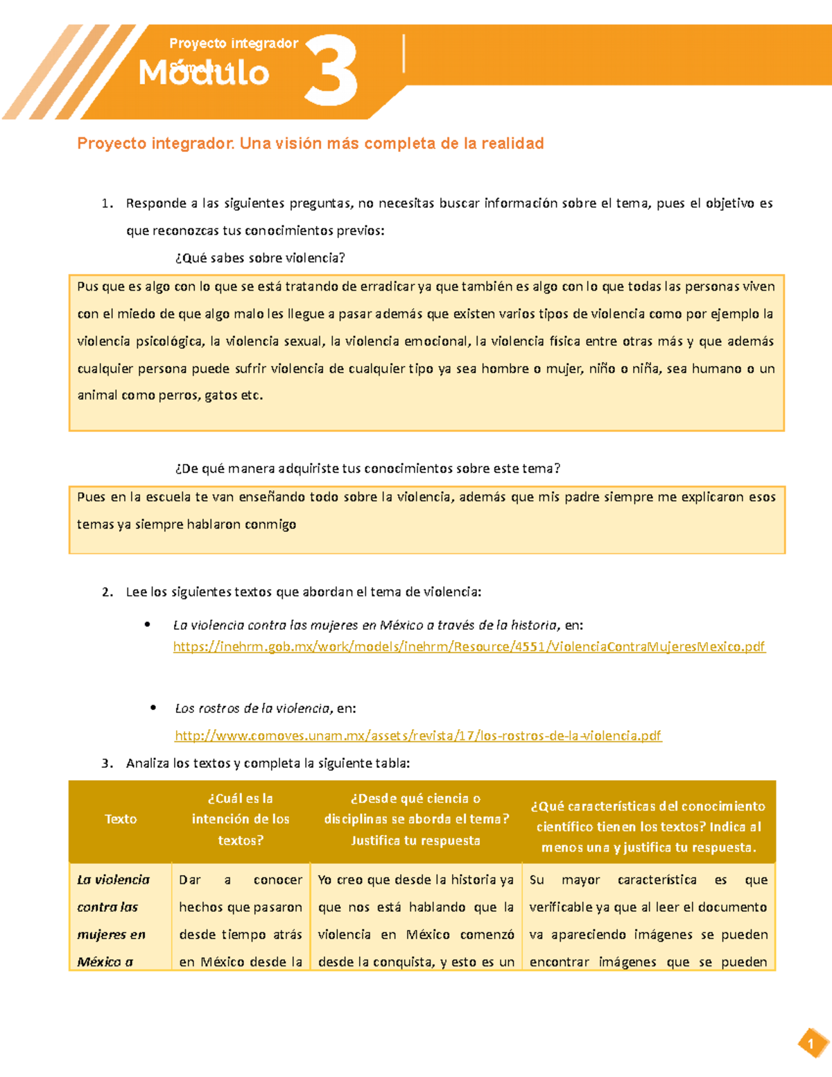 modulo 3 semana 4 - Proyecto integrador. Una visión más completa de la ...
