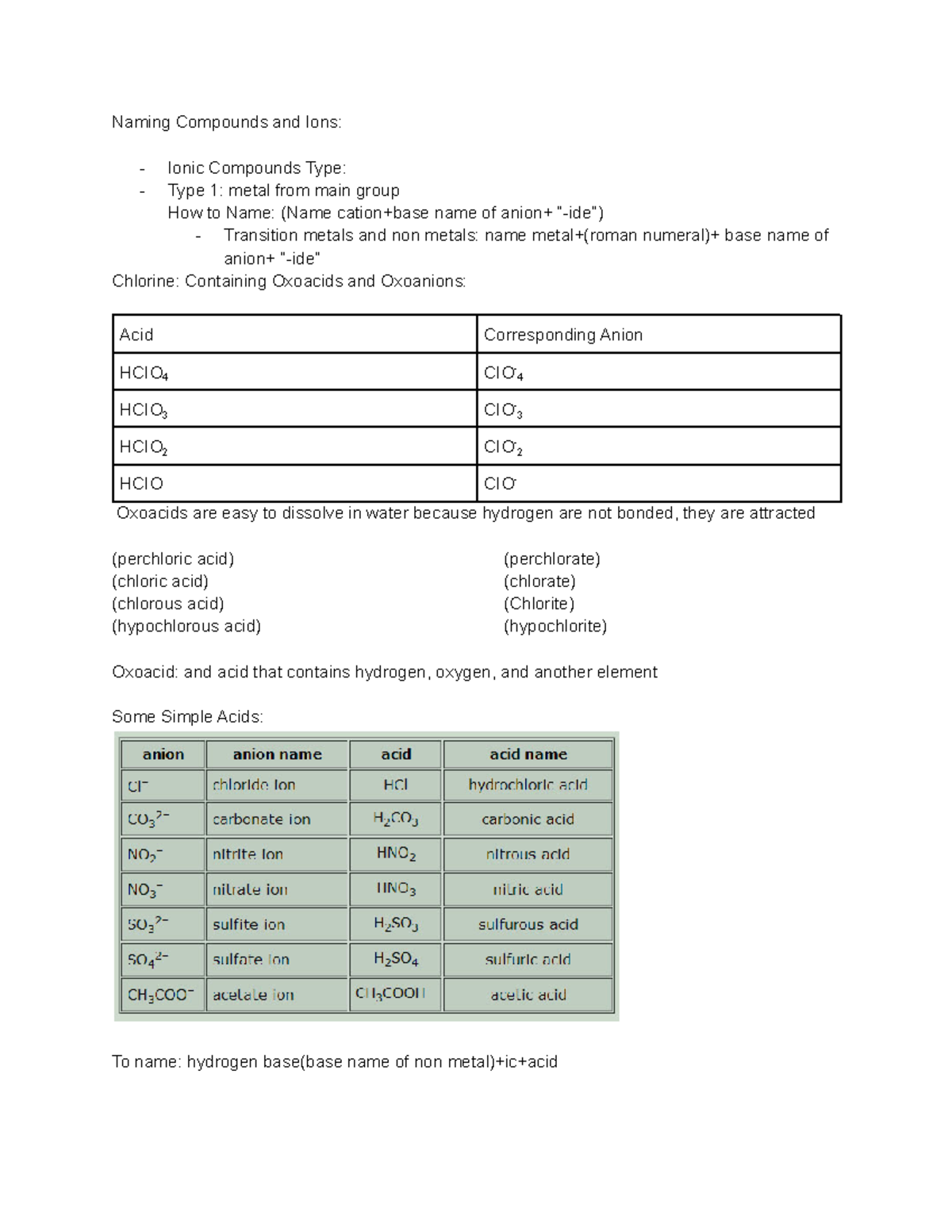Chem Lecture Notes 6 - Naming Compounds and Ions: Ionic Compounds Type ...