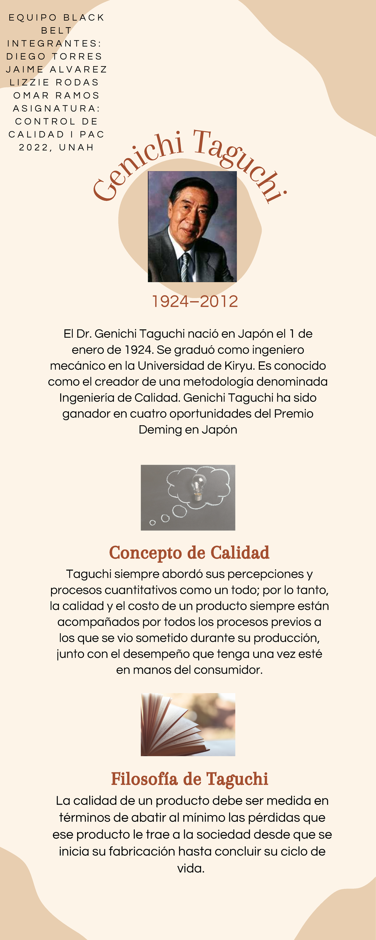 Biografia de Genichi Taguchi Jefe Control de Calidad - G e n ic hi Tagu ...