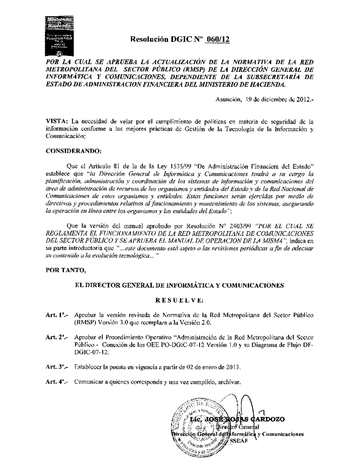 Normativa de la RMSP - v 3 0 - Diciembre 2012 - Politica Exterior - Studocu