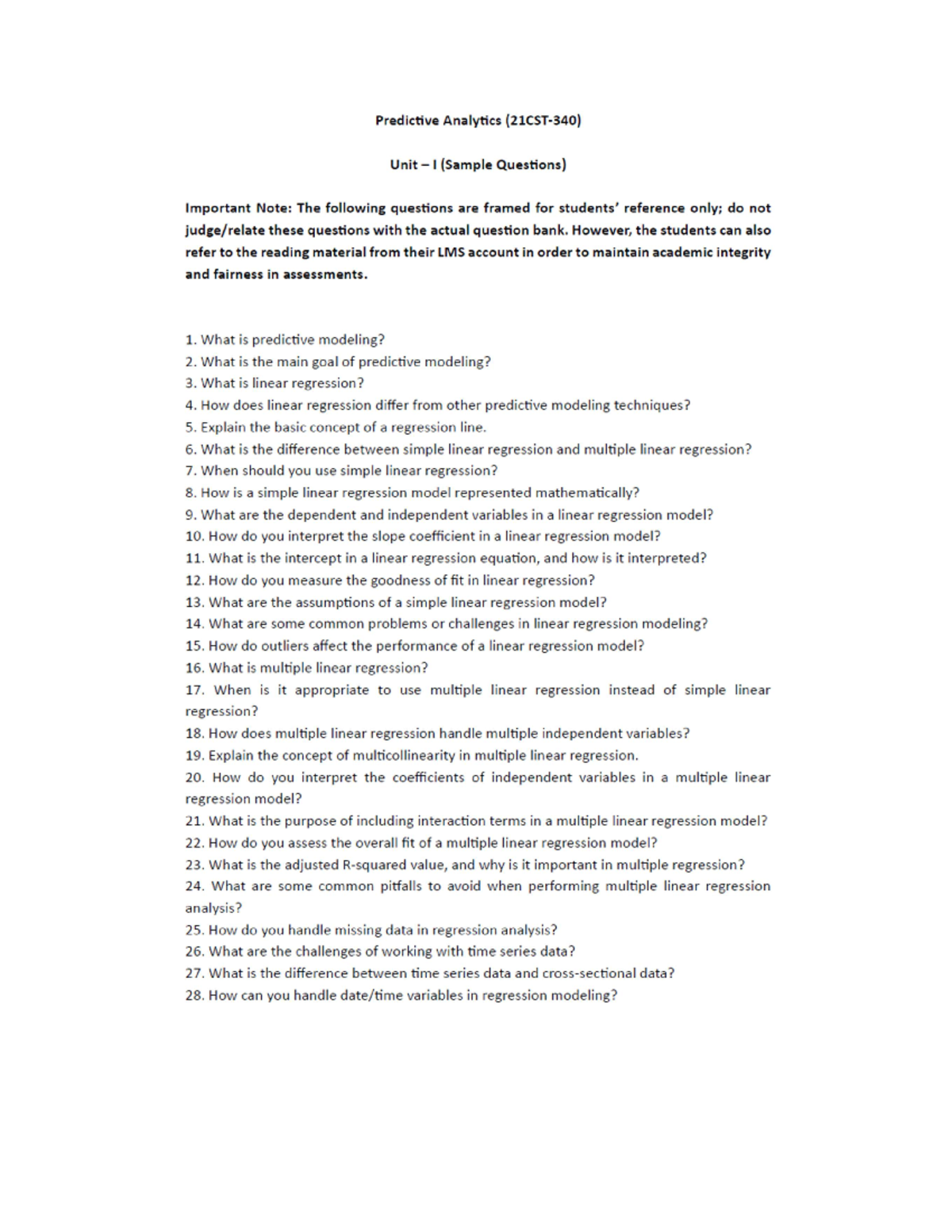 Unit-I Sample Questions - Computer Network - Studocu