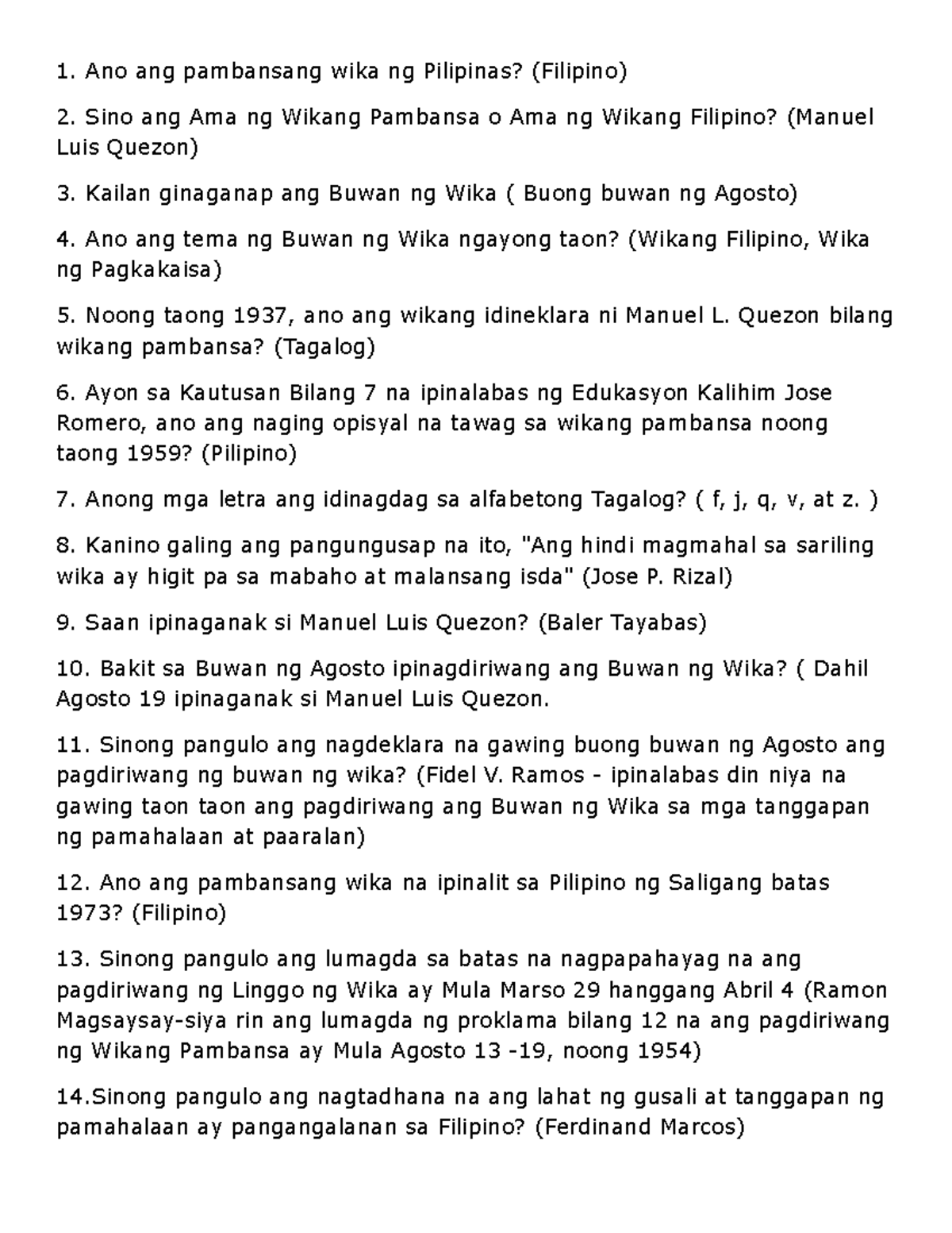 Buwan Ng Wika Quiz Flashcards