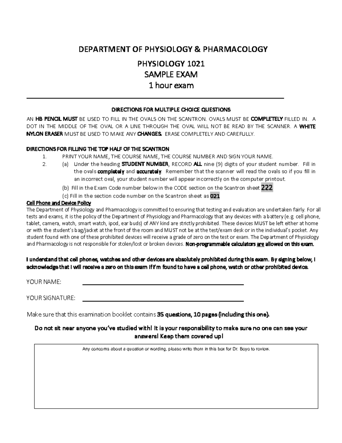 Physiology+1021+midterm+2+Sample+Exam+2021 - DEPARTMENT OF PHYSIOLOGY ...