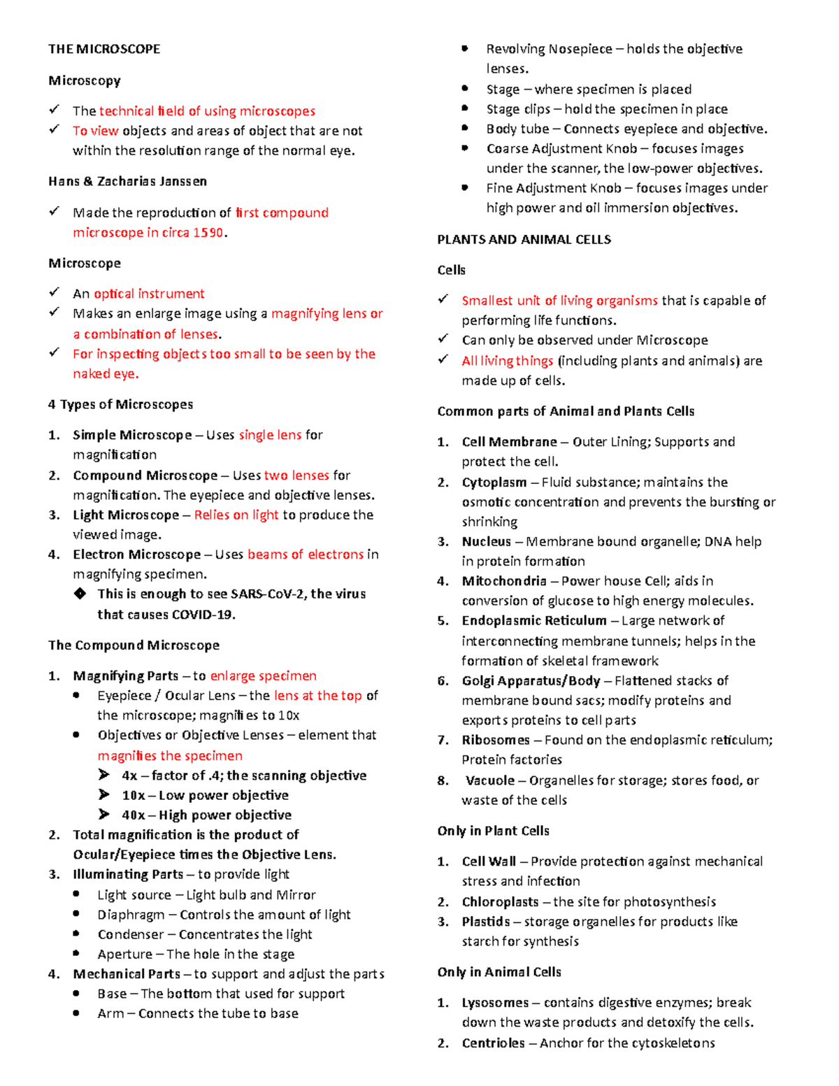 The Microscope - THE MICROSCOPE Microscopy The technical field of using ...
