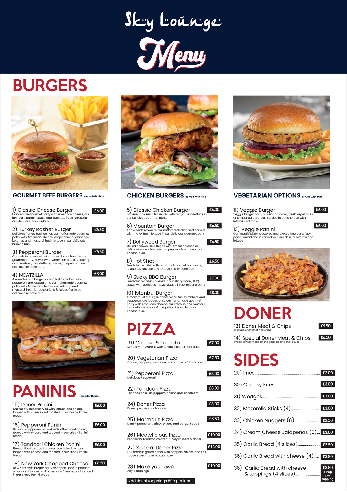 Final-Menu compressed - BURGERS 1) Classic Cheese Burger Handmade ...