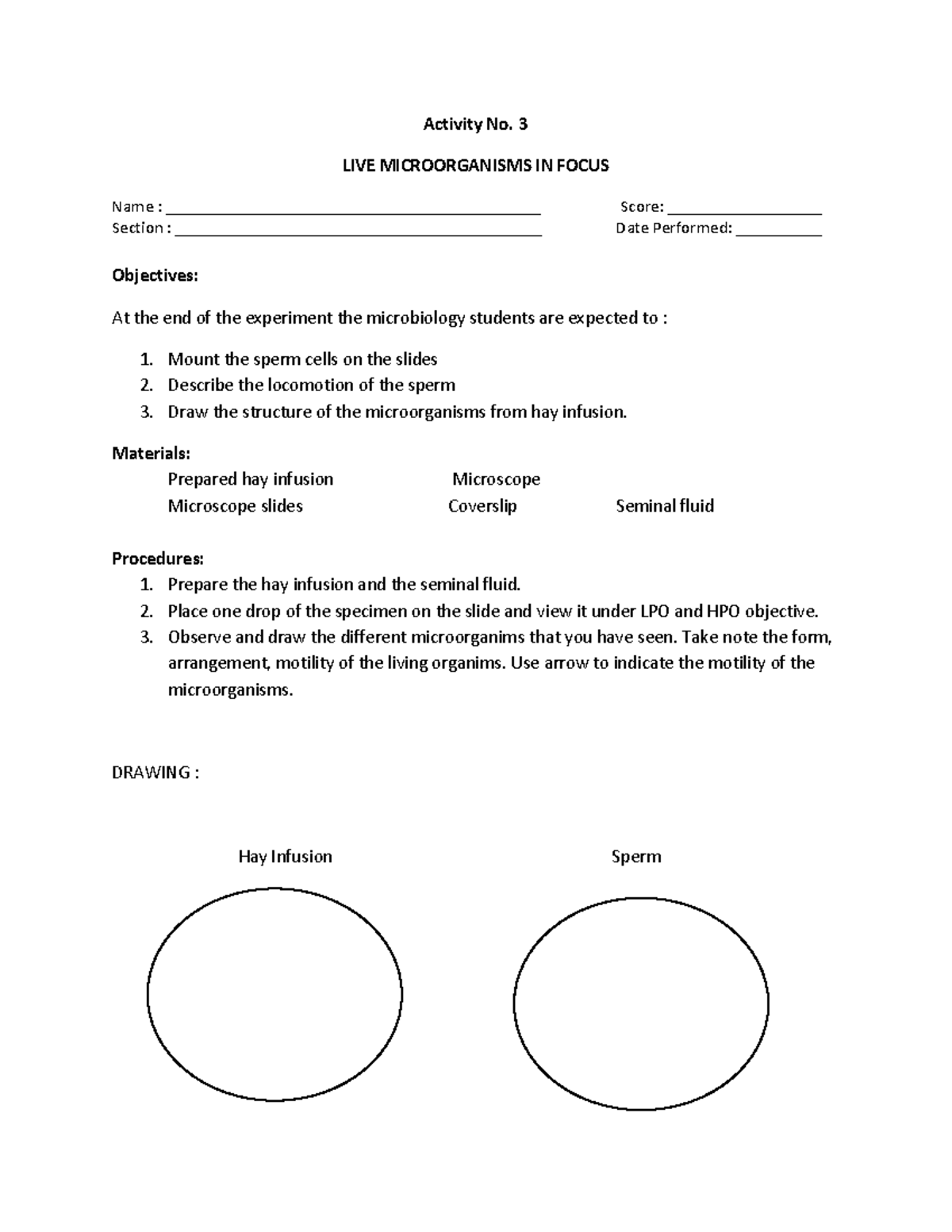Activity No 3 No - Microbiology activities. - Activity No. 3 LIVE ...