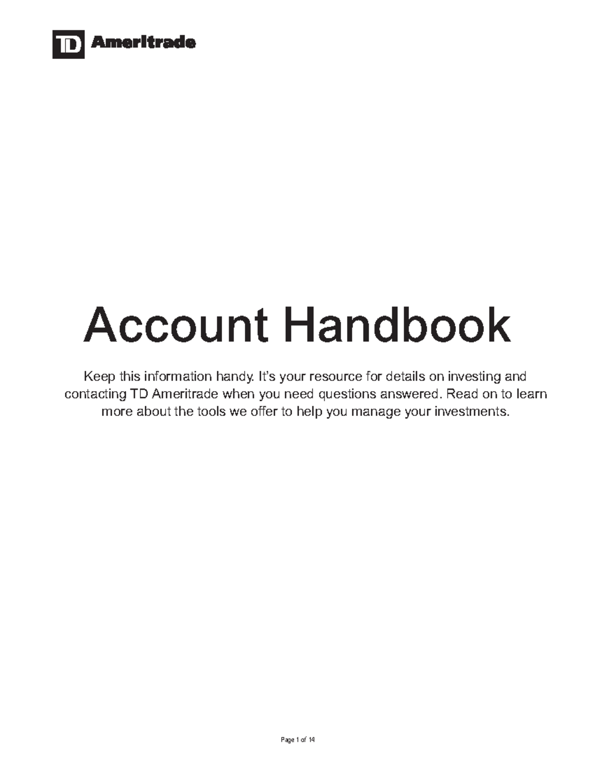 Manual de cuenta - Account Handbook Keep this information handy. It’s ...