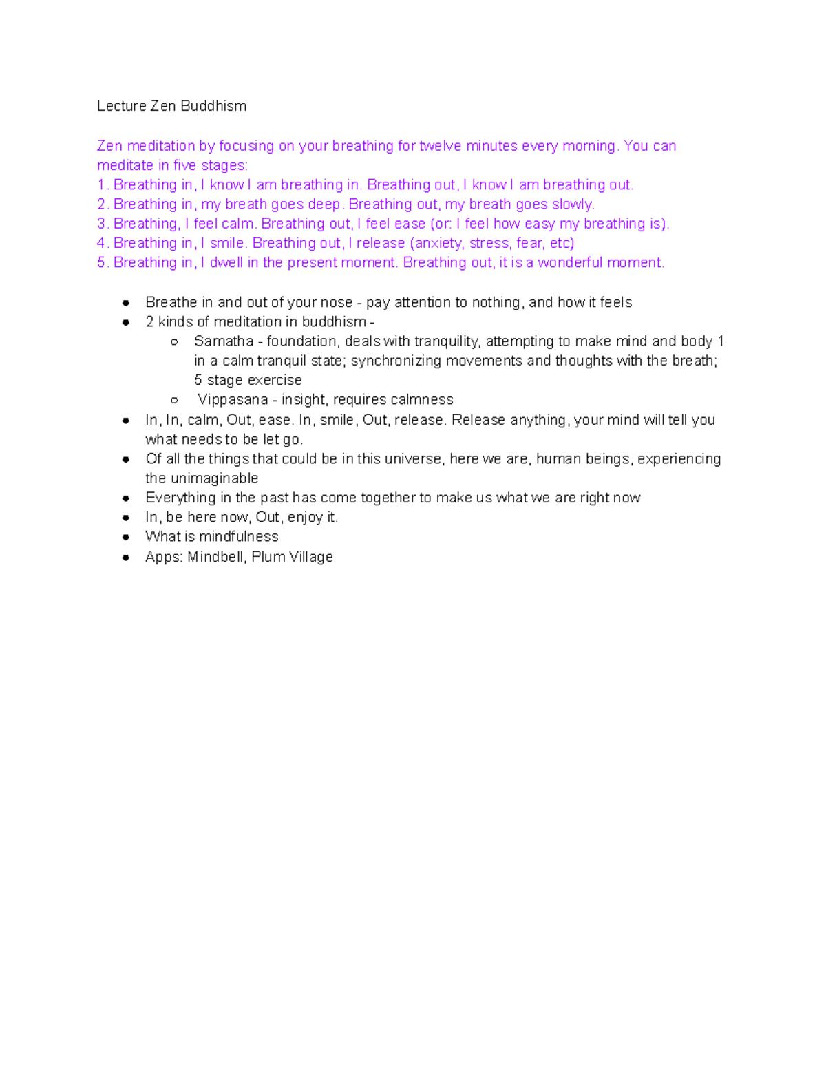 Zen Buddhism lecture and practice notes - Lecture Zen Buddhism Zen ...