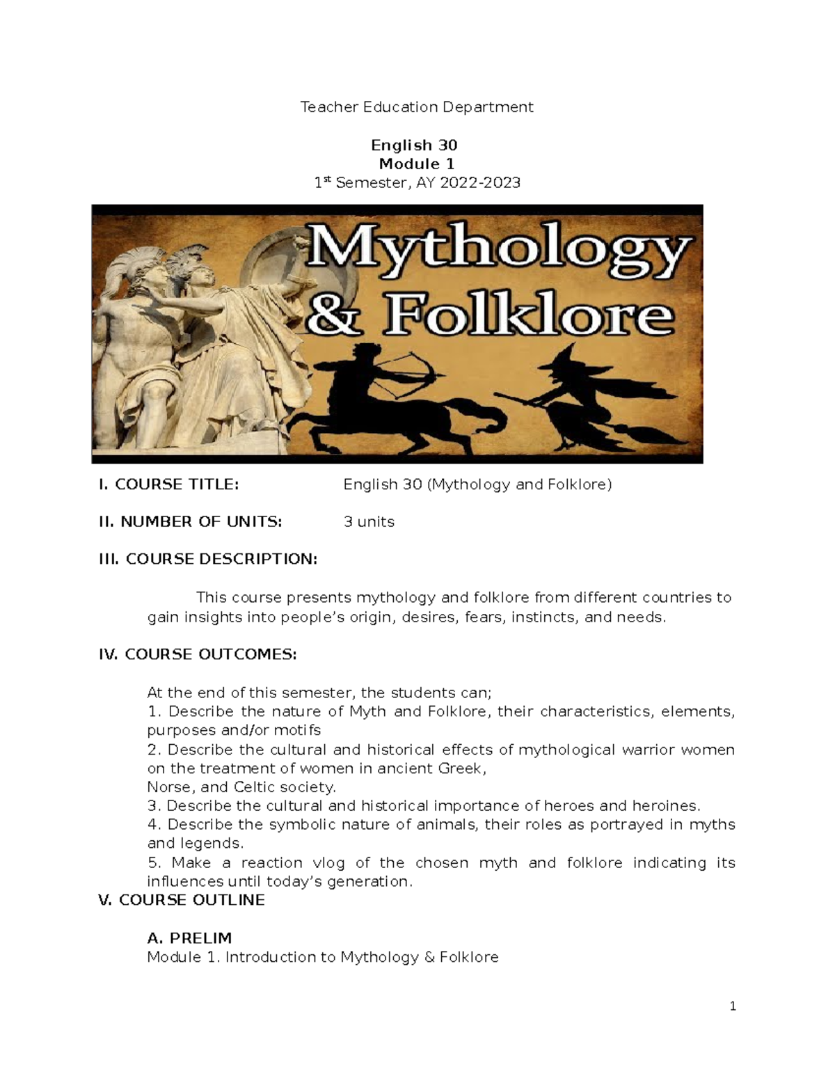 English 30 Module 1 final - Teacher Education Department English 30 ...