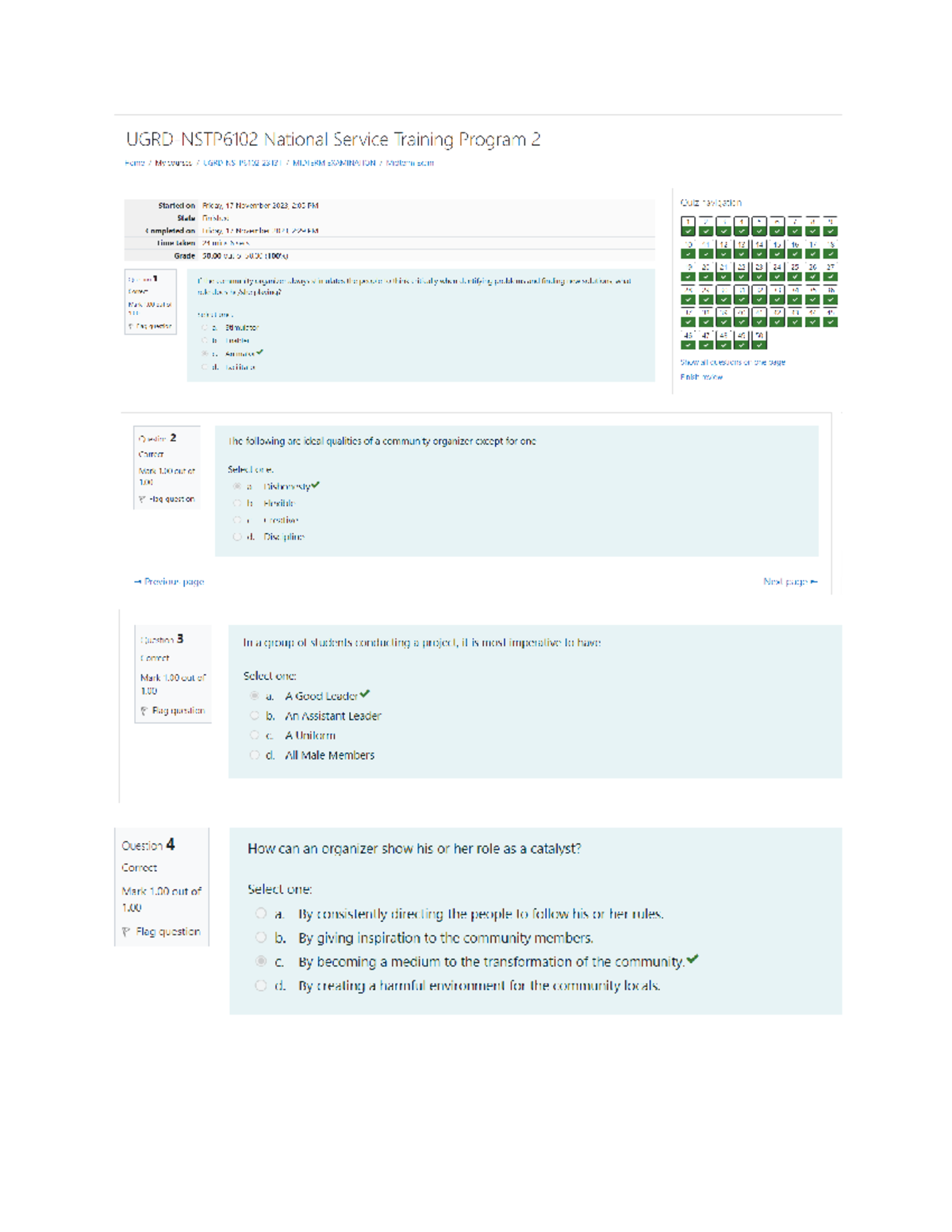 National TP 2 Midterm Exam - National Service Training Program - Studocu
