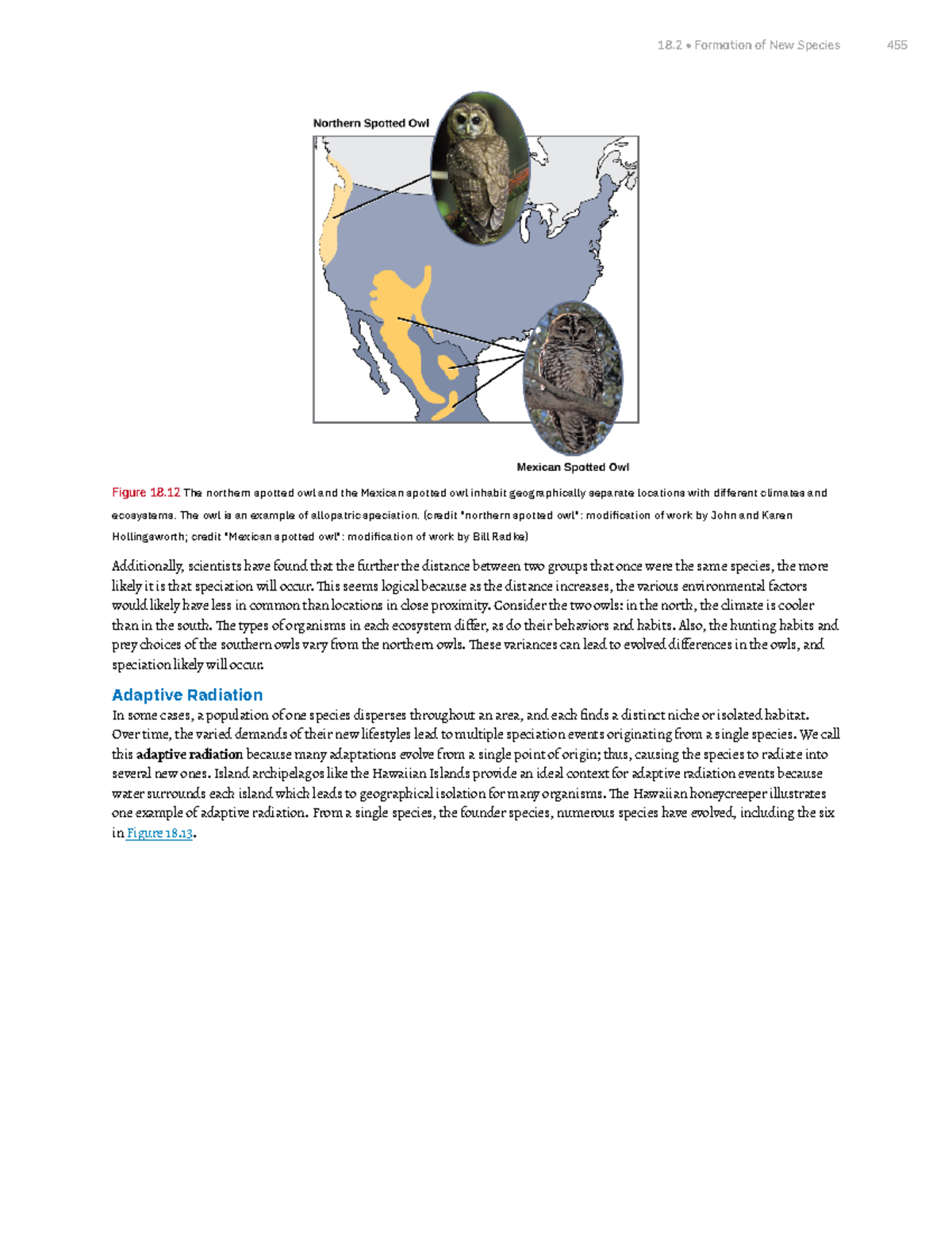 Chapter 18 Evolution and the Origin of Species Part 7 - Figure 18 The northern spotted owl and ...