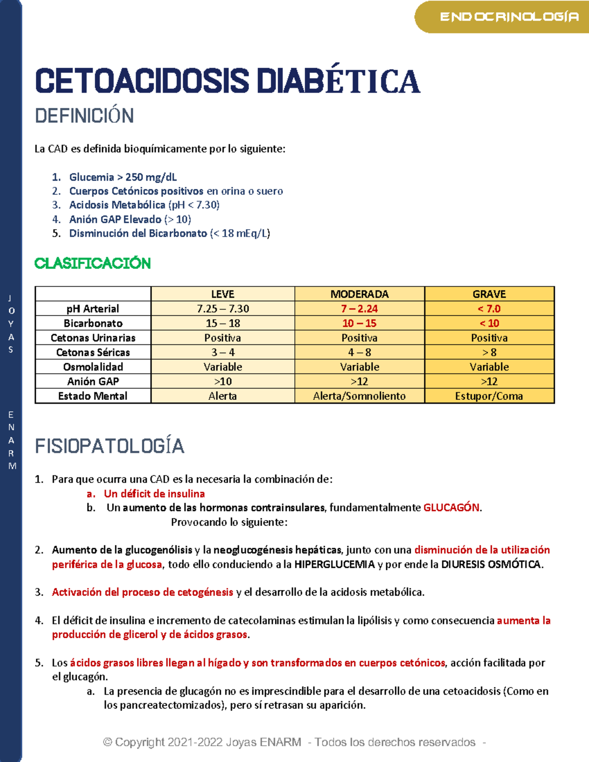 2. Cetoacidos Diabética (CAD) - J O Y A S E N A R M CETOACIDOSIS ...