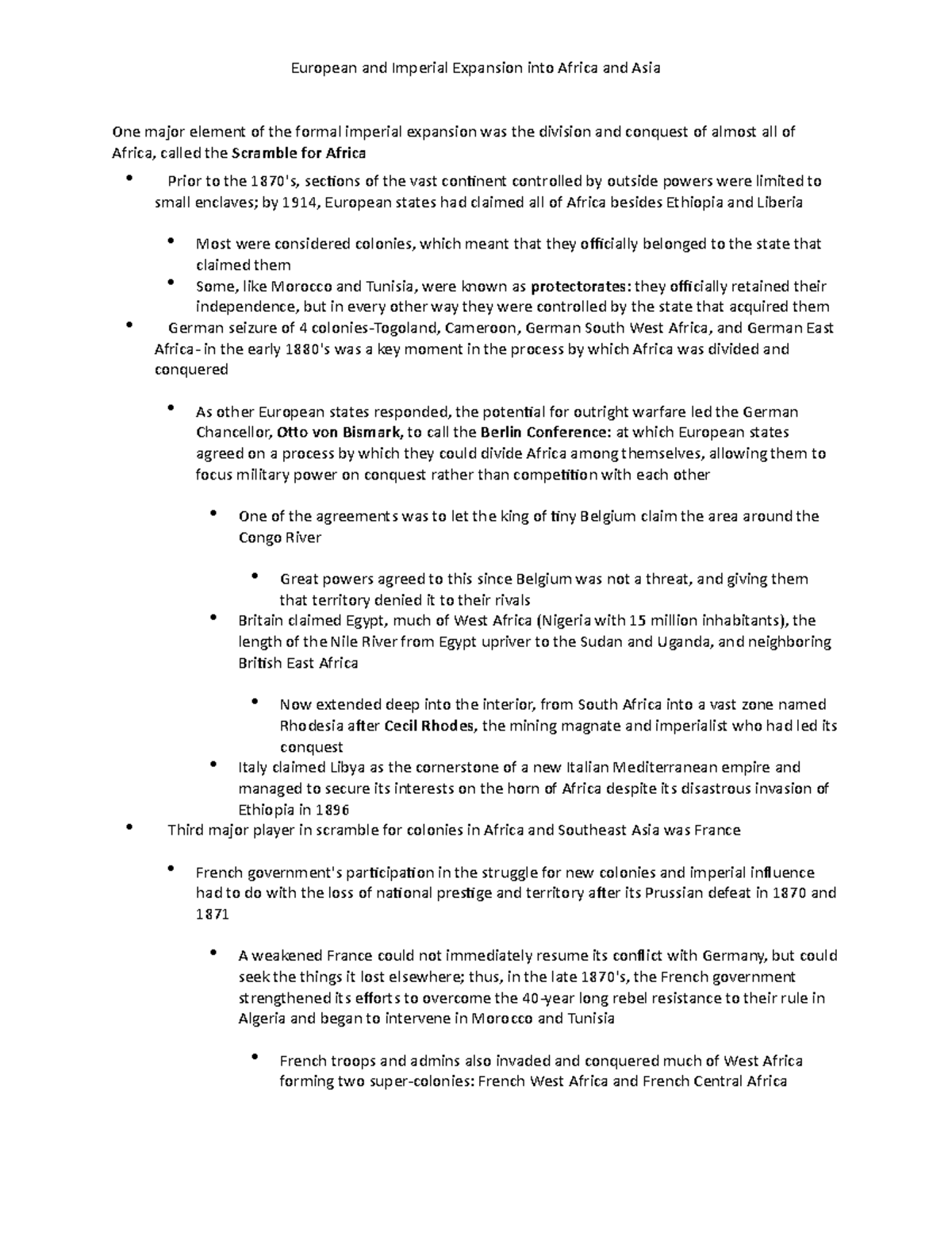 European Imperial Expansion into Africa and Asia - subordinated tribal ...